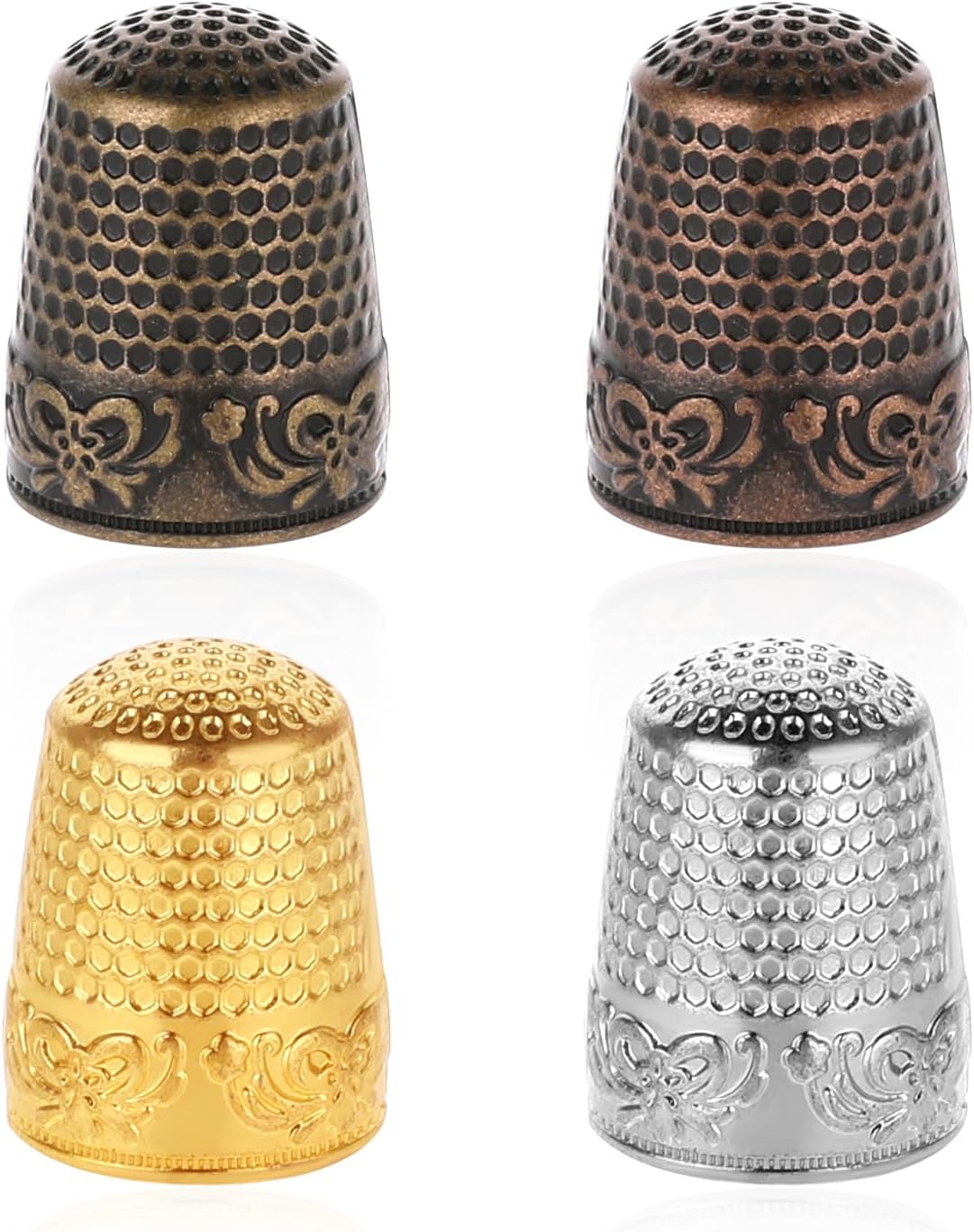 Amazon.com: 4Colors Metal Thimbles for Hand Sewing Metal Fingertip ...