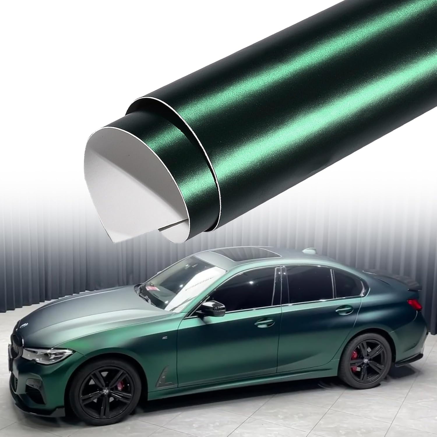 Amazon.com: AuMoHall Matte Metallic Dark Green Car Wrap DIY Satin ...