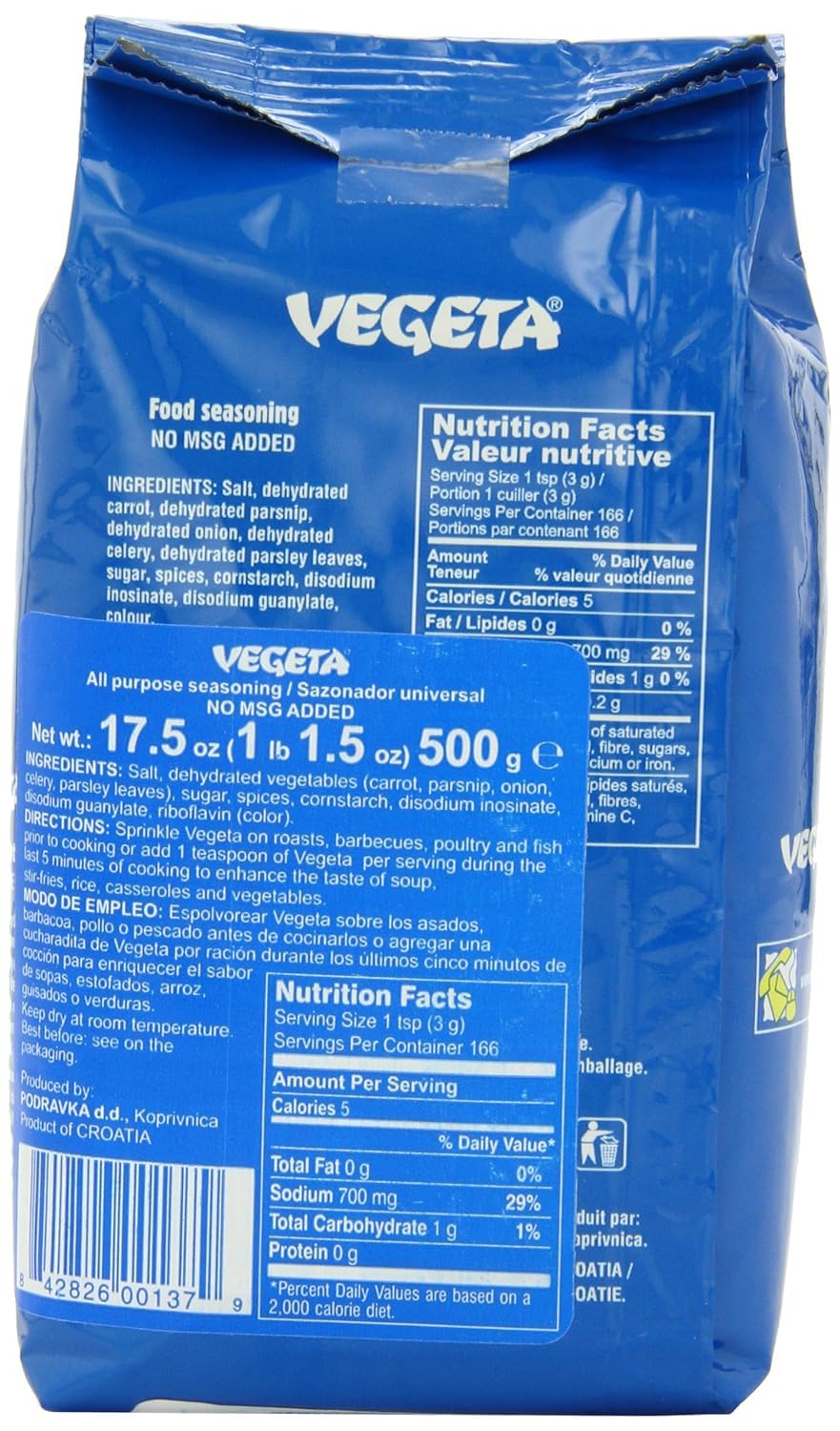 Snapklik.com : Vegeta, Gourmet Seasoning, No MSG, 17.5oz 500g Bag