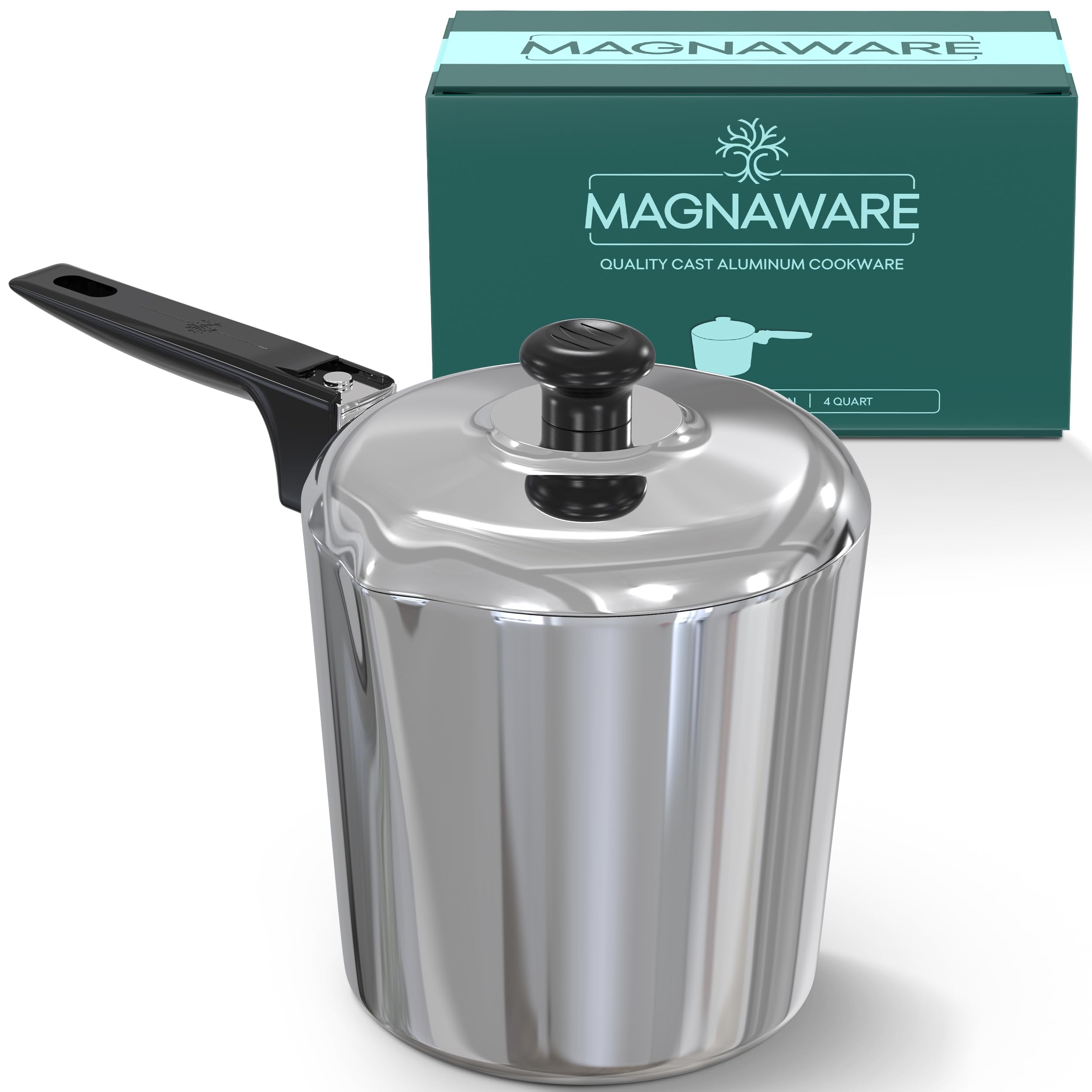 Amazon.com: Magnaware Cast Aluminum Sauce Pan with Lid 4 Quart ...