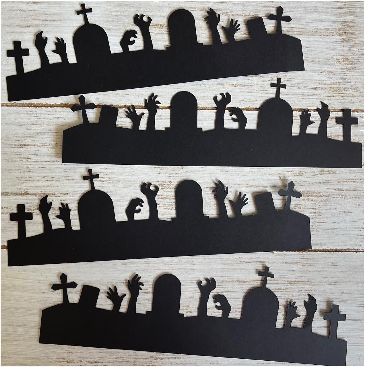 Amazon.com: Black Paper Graveyard Cutouts - Halloween decorations ...