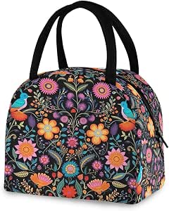 Amazon.com: KEEPREAL Brightly Colored Birds Insulated Lunch Bag for ...