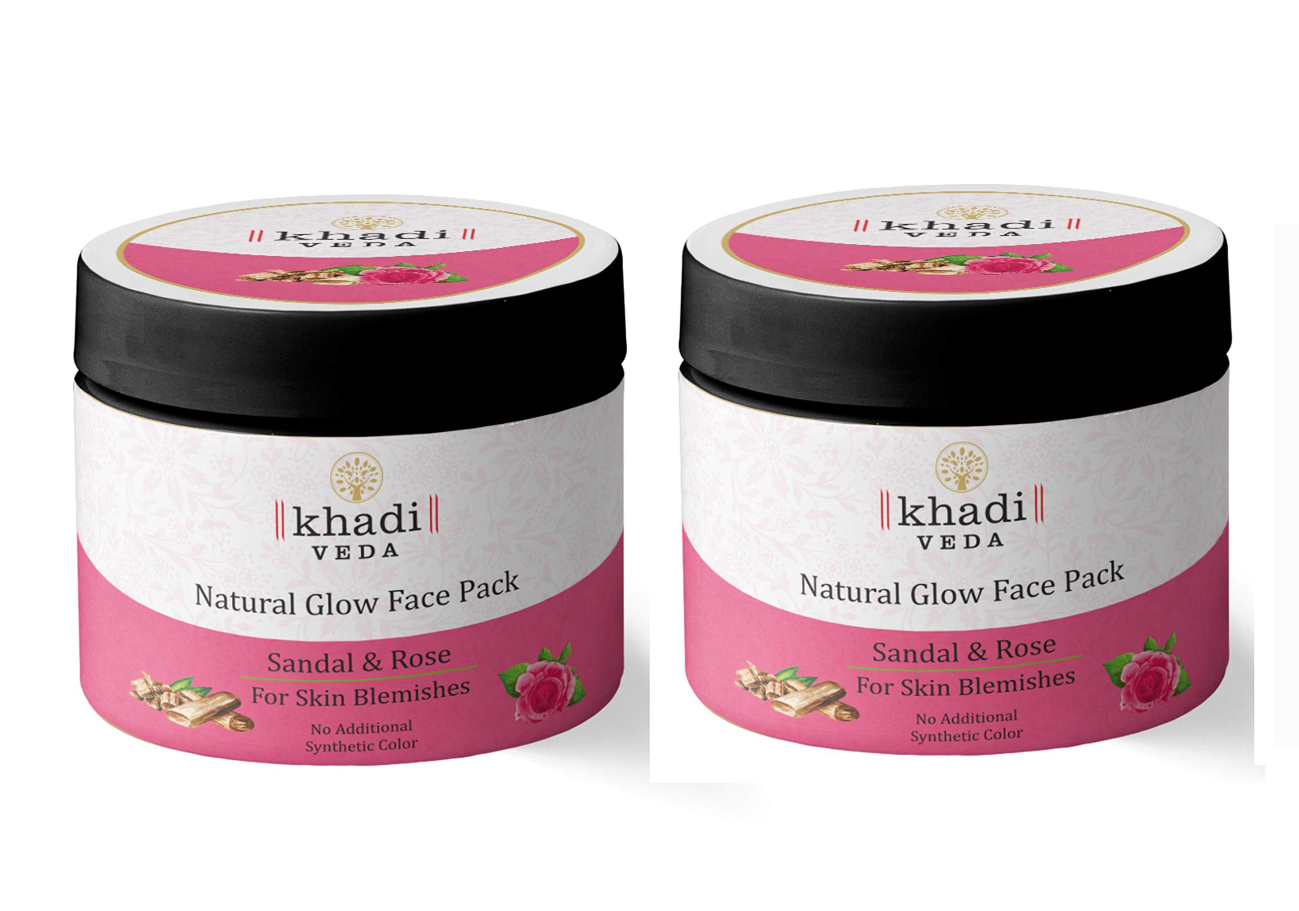 Khadi Veda Natural Glow Face Pack Sandal & Rose For Skin Blemishes ...