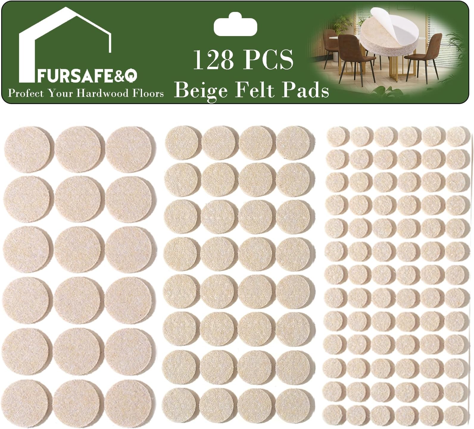 Fursafe&Q Felt Furniture Pads for Hardwood Floors - Self Adhesive Chair ...