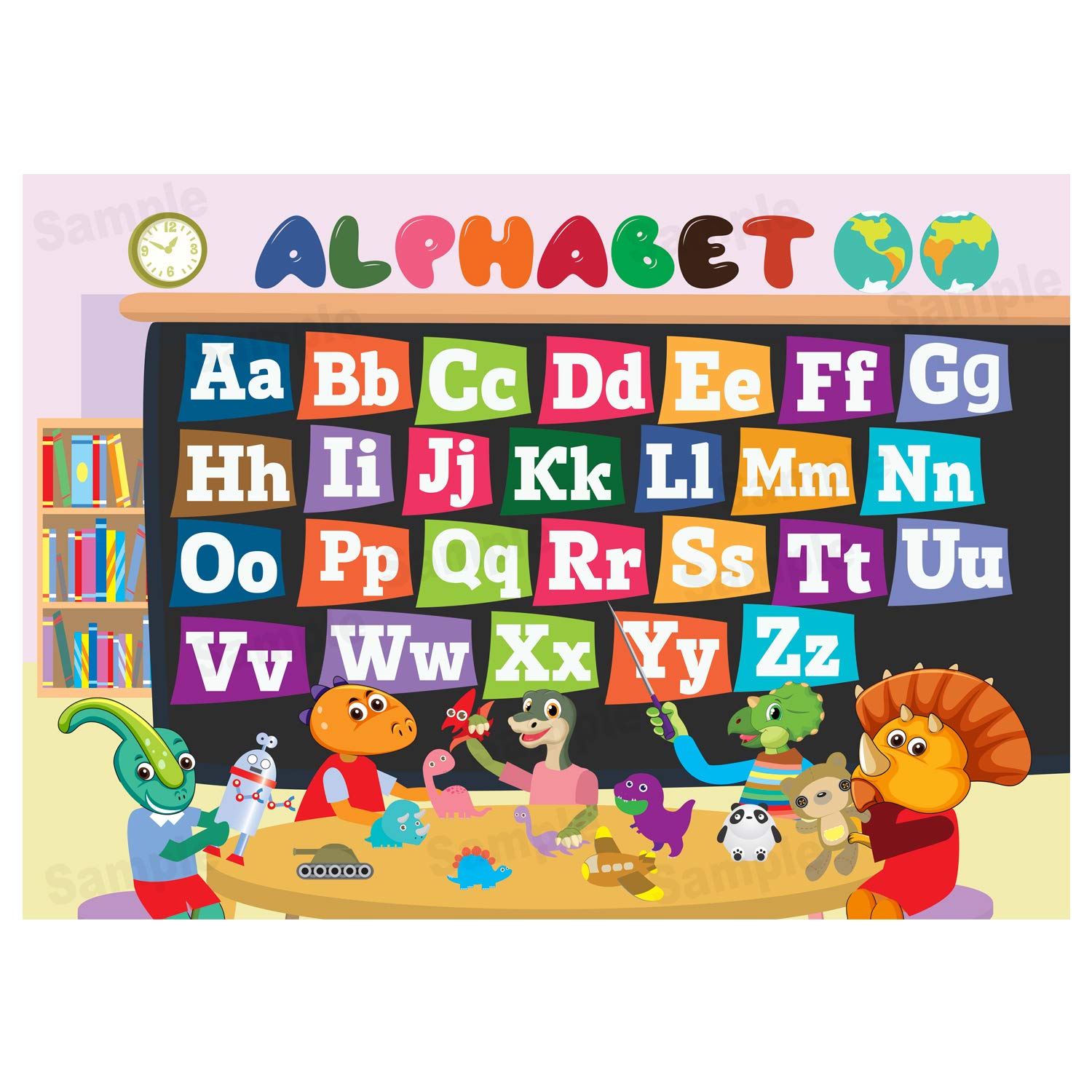 Abc Alphabet Poster Kids Educational Wall Chart Classroom School ...