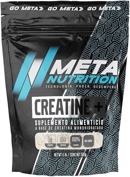 Meta Nutrition Creatina Monohidratada Creatine - 500 Gr, 100 Porciones ...