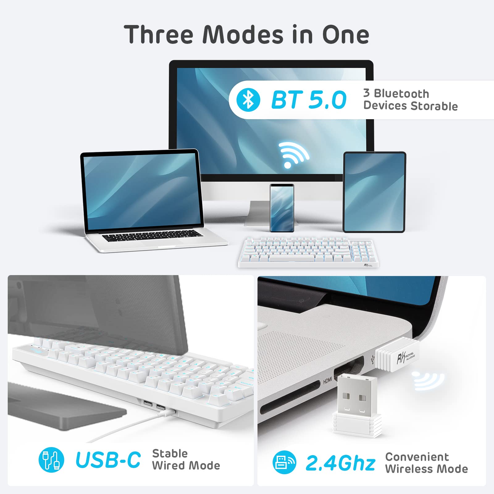 Snapklik.com : RK ROYAL KLUDGE RK89 85% Triple Mode BT5.0/2.4G/USB-C ...