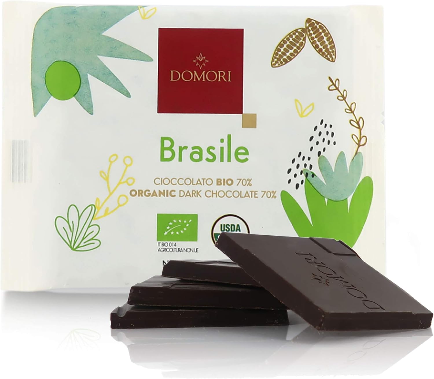 Amazon.com: Domori 12 Plain Chocolate Bars, Brazil 70%, 50 Grams Each ...