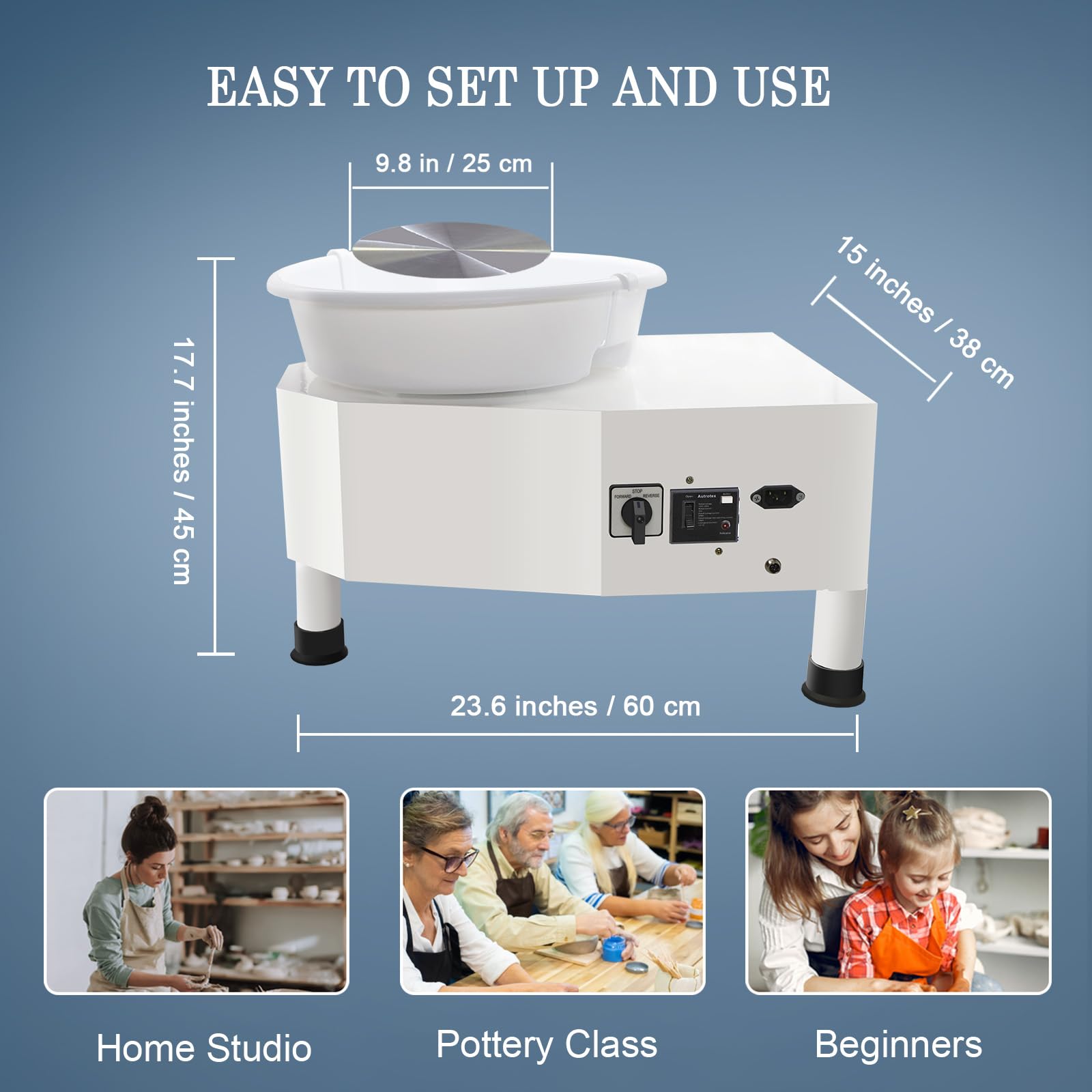 Autrotex Pottery Wheel Machine, Pottery Wheel Kit Potter's Wheel with 9 ...