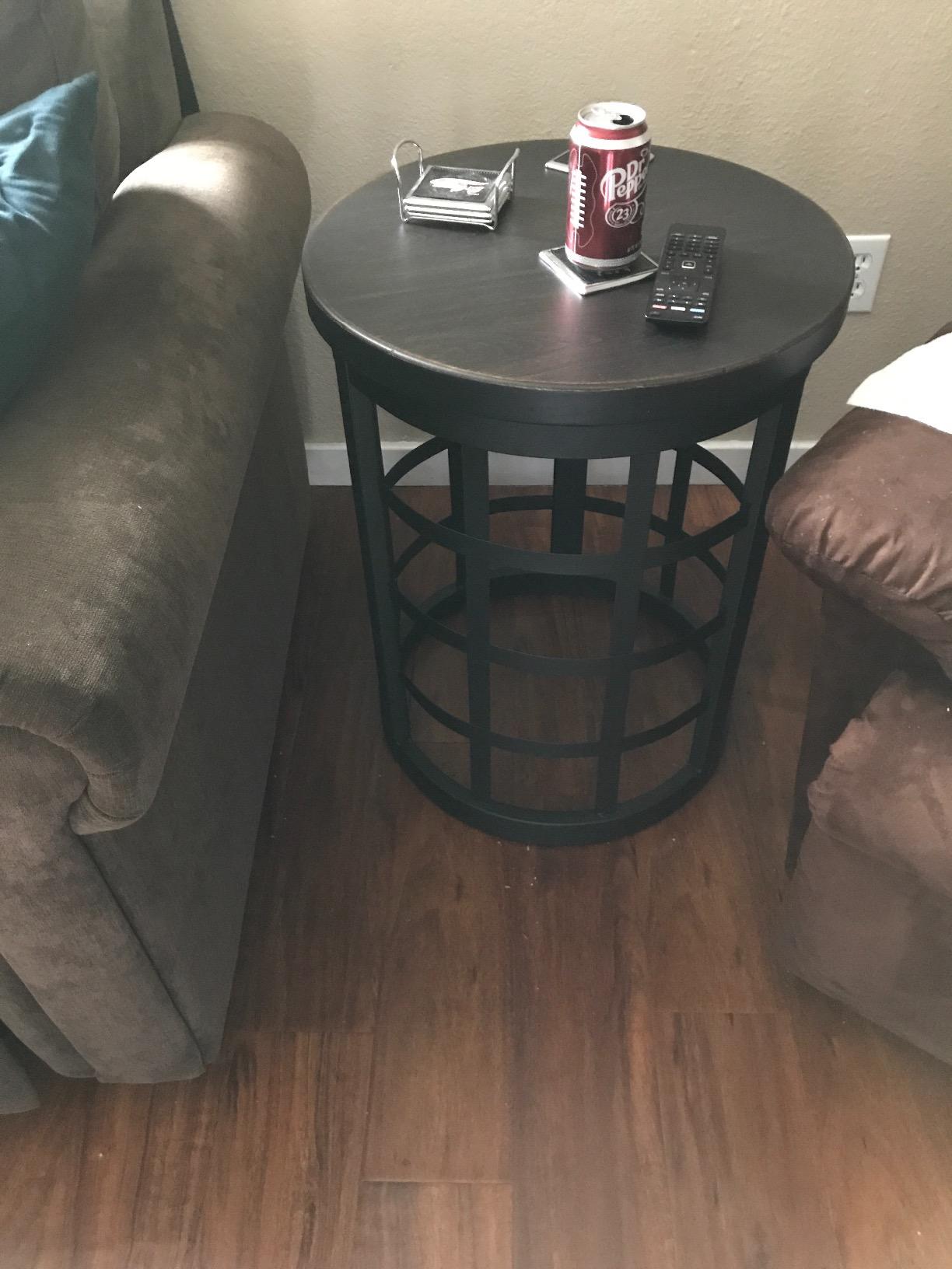 Amazon.com: Signature Design by Ashley Marimon Black Round End Table ...