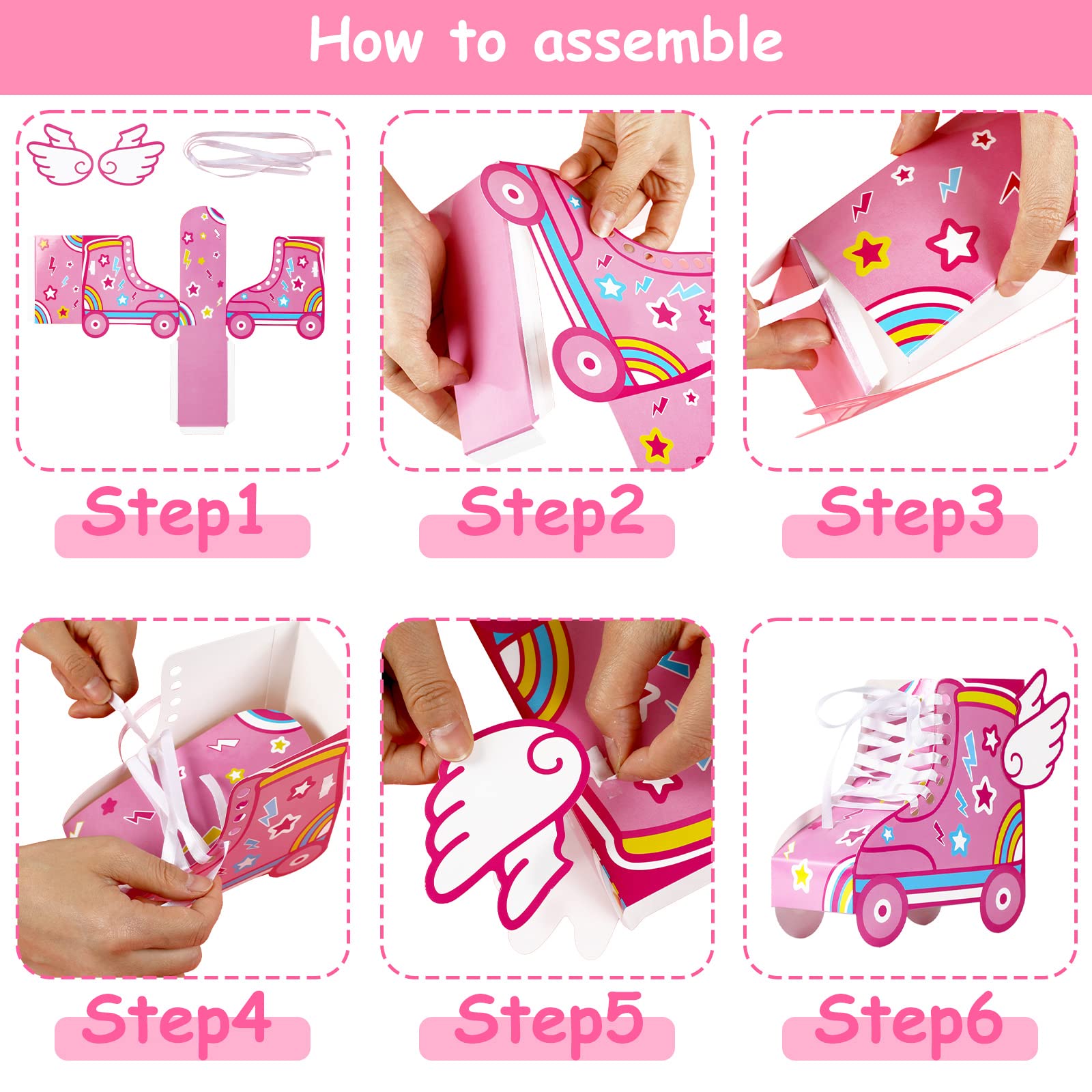 Snapklik.com : 12 Pcs Roller Skating Birthday Party Favor Boxes Roller ...