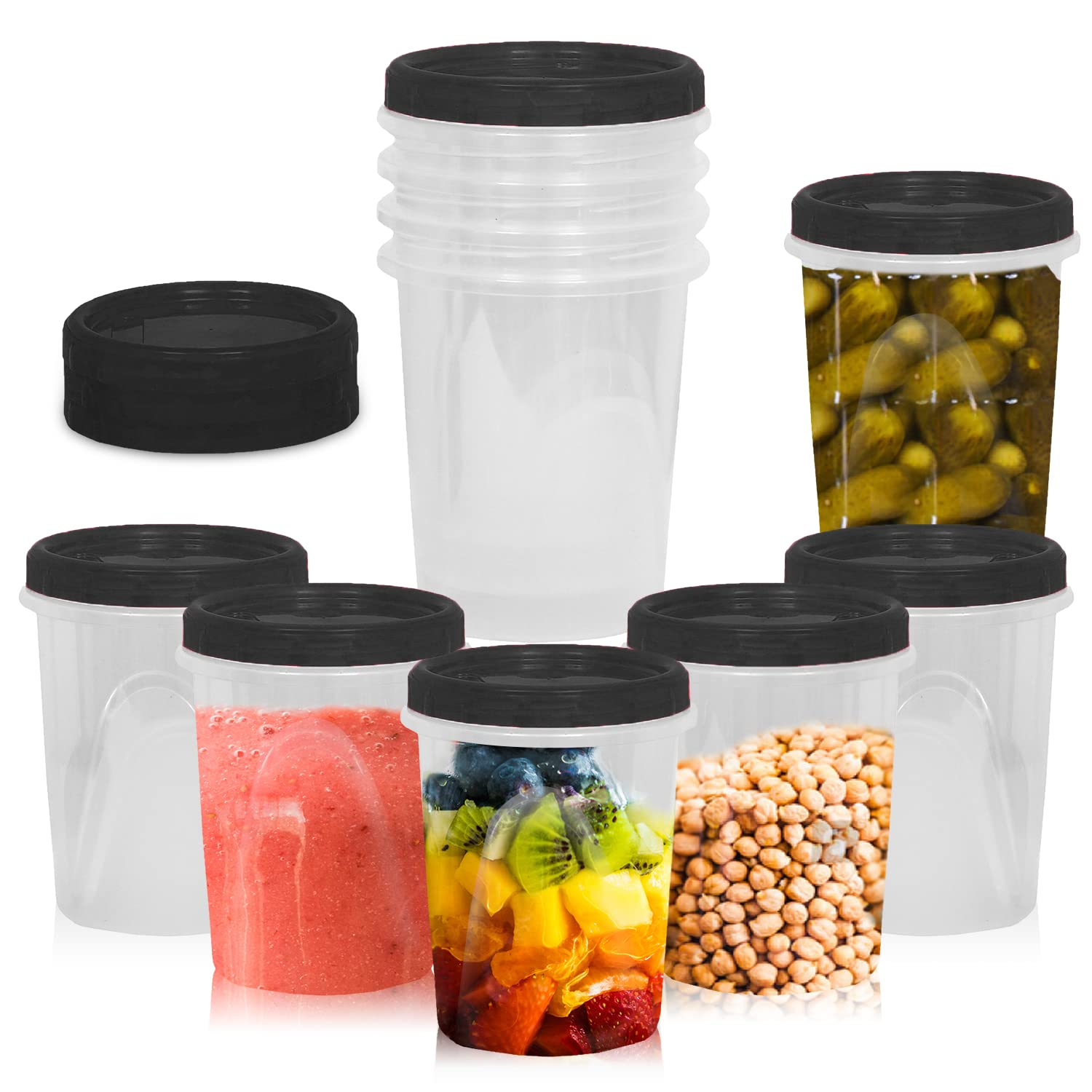 Amazon.com: [Black - 12 Pk] Airtight Deli Containers with Lids Twist ...