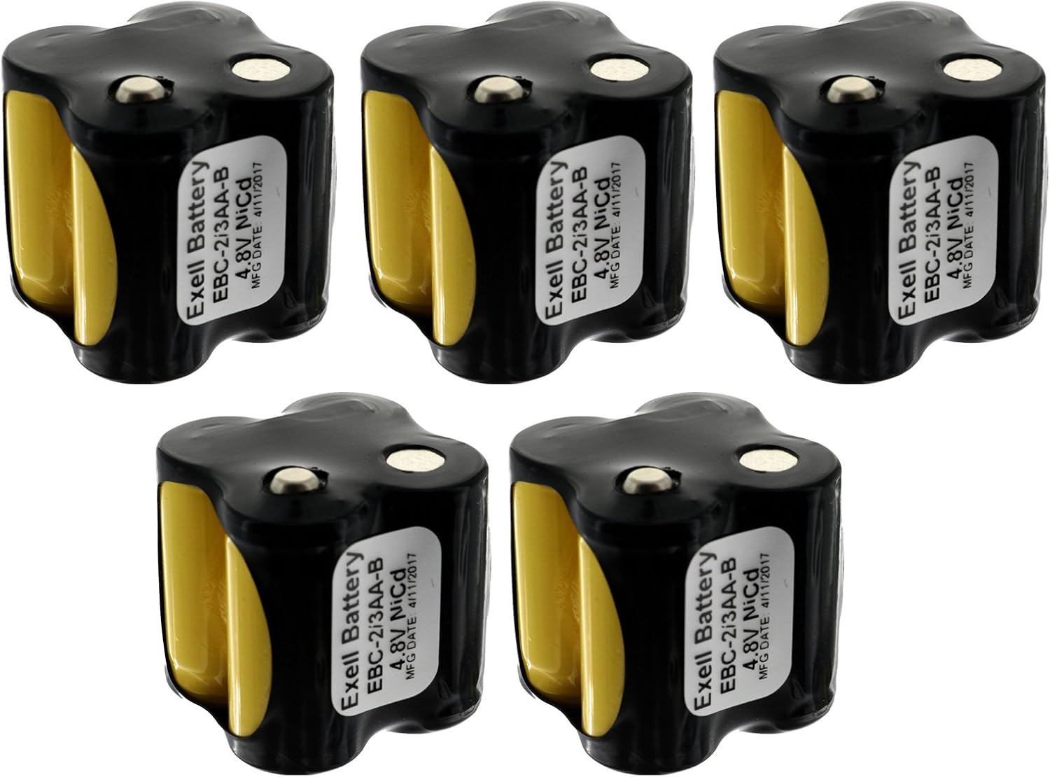 Amazon.com: 5X Exell Custom 4.8V 400 mAh 4x2/3AA Square Battery Pack ...