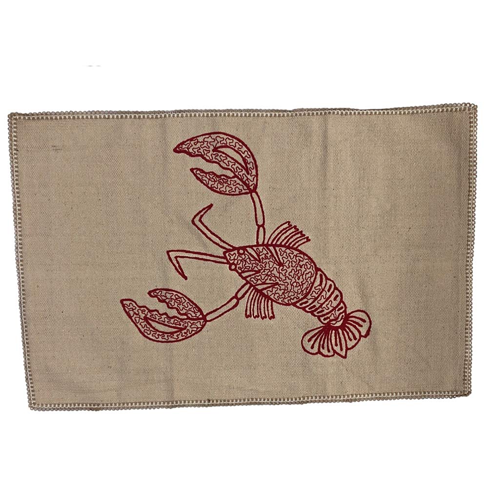Amazon.com: TW Designer Rugs Mat Throw Woven Accent Lobster Red ...