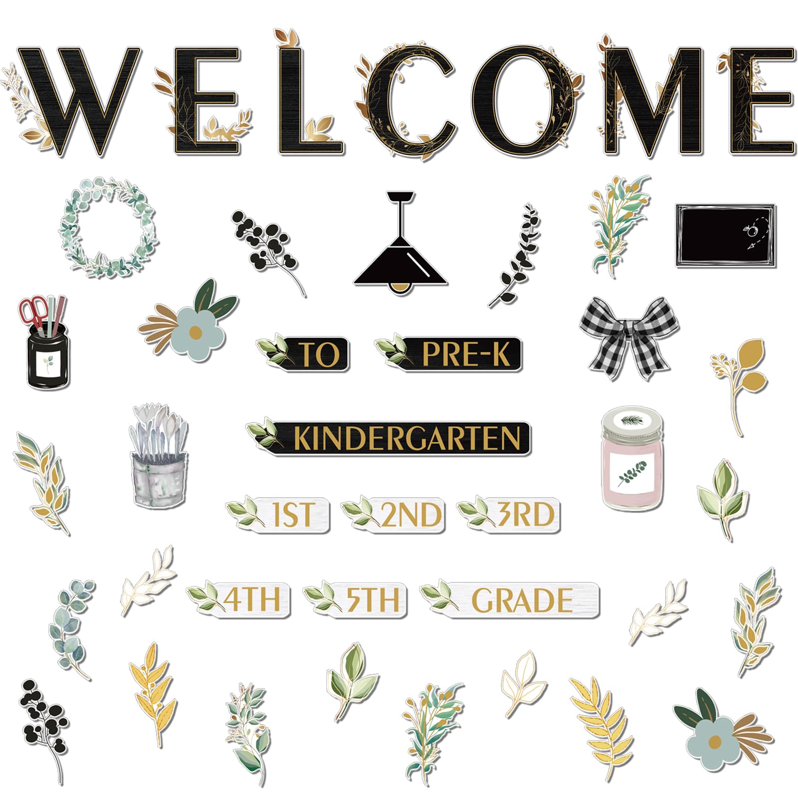 Buy PerKoop 96 Pcs Farmhouse Welcome Bulletin Board Set Modern ...