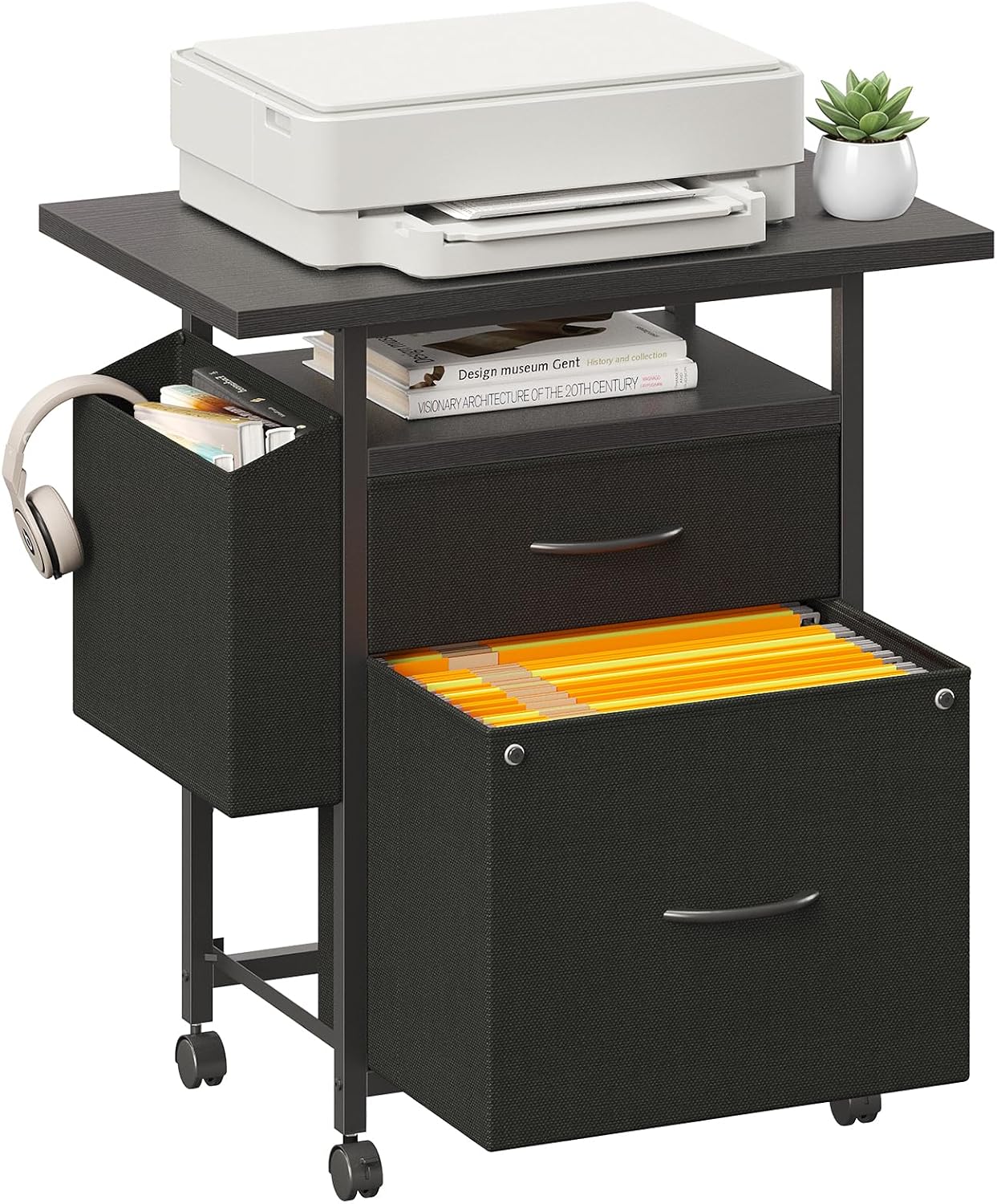 Amazon.com: DUMOS 2 Drawer Mobile File Cabinet, Fabric Filing Cabinet ...