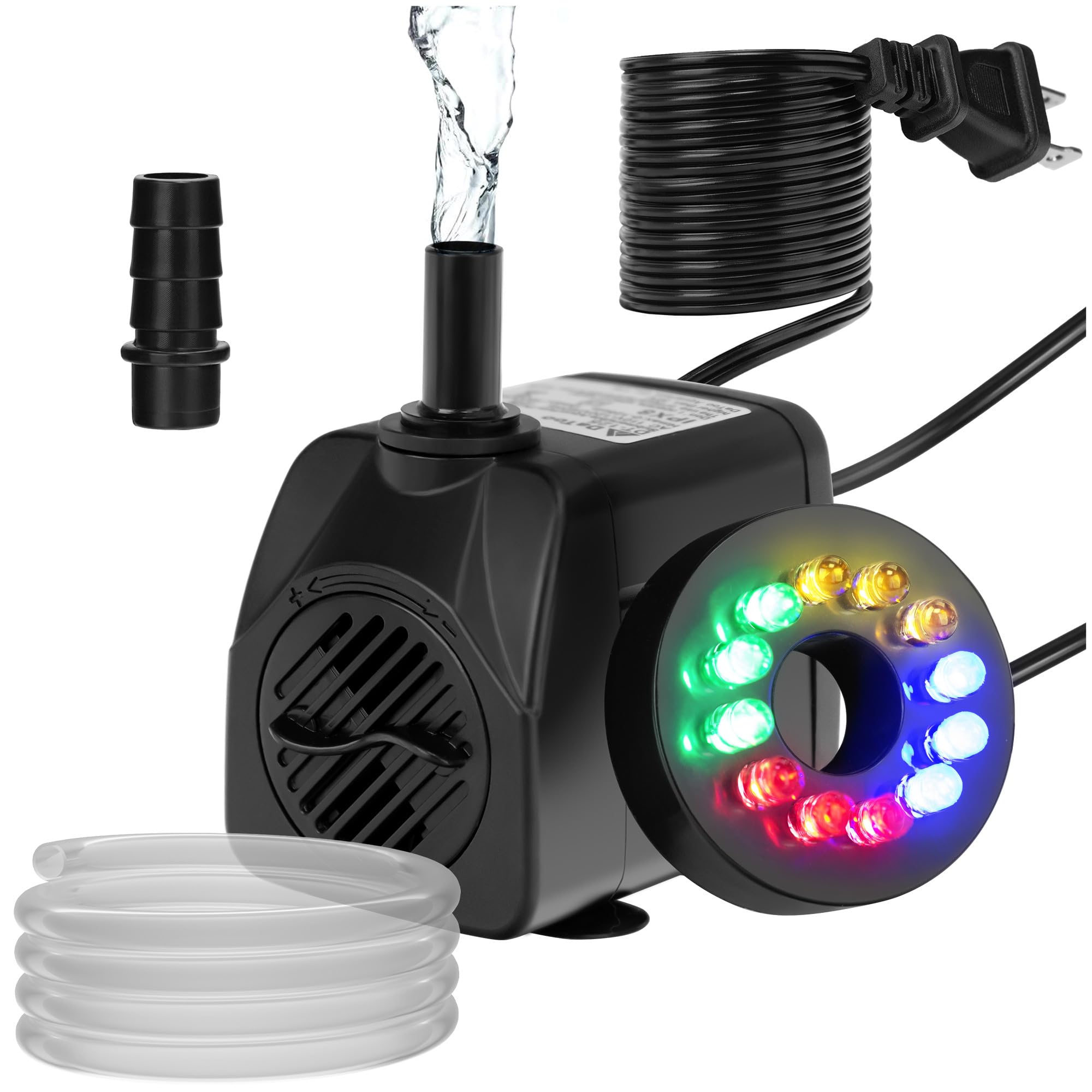 Amazon.com: DaToo Mini Submersible Fountain Water Pump With LED Light ...