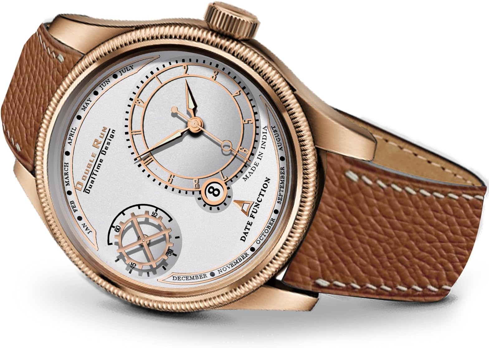 Buy DOUBLERUN Chronograph and Date Display Leather Strap Analog Wrist ...