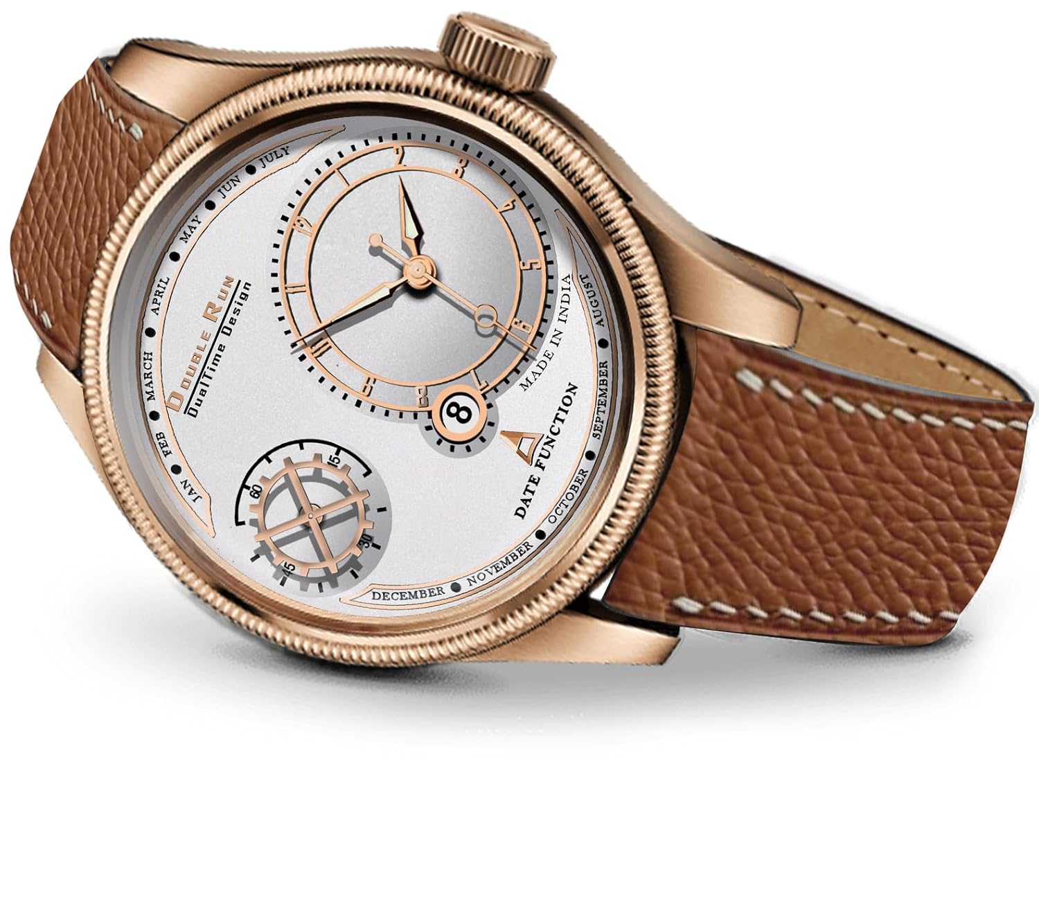 Buy DOUBLERUN Chronograph and Date Display Leather Strap Analog Wrist ...