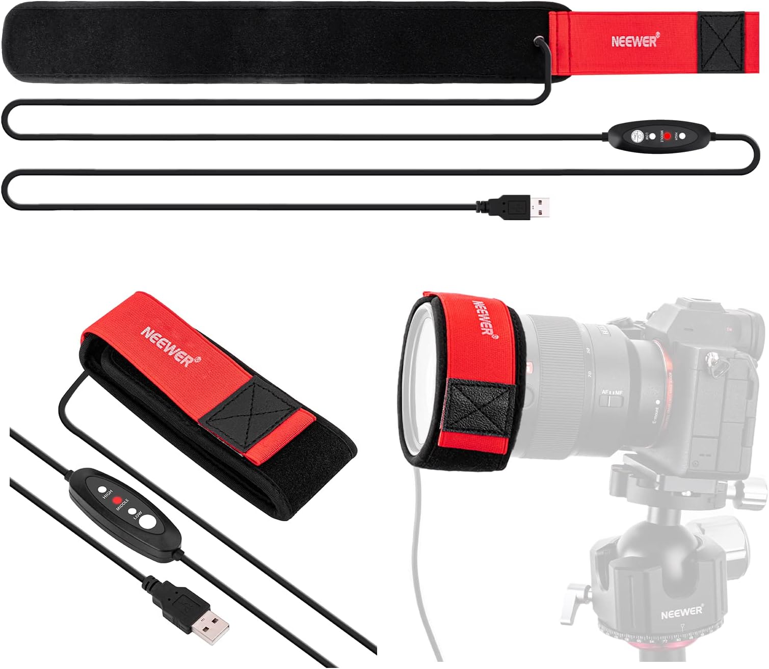 Amazon.com : NEEWER USB Lens Heater, 16"/400mm Lens Warmer for DSLR ...