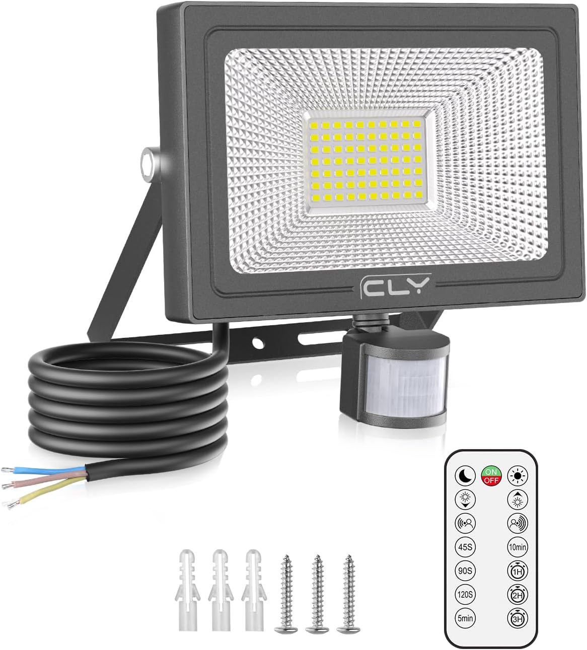 CLV 60W Security Lights Outdoor Motion Sensor, 5200LM Remote Sensor ...