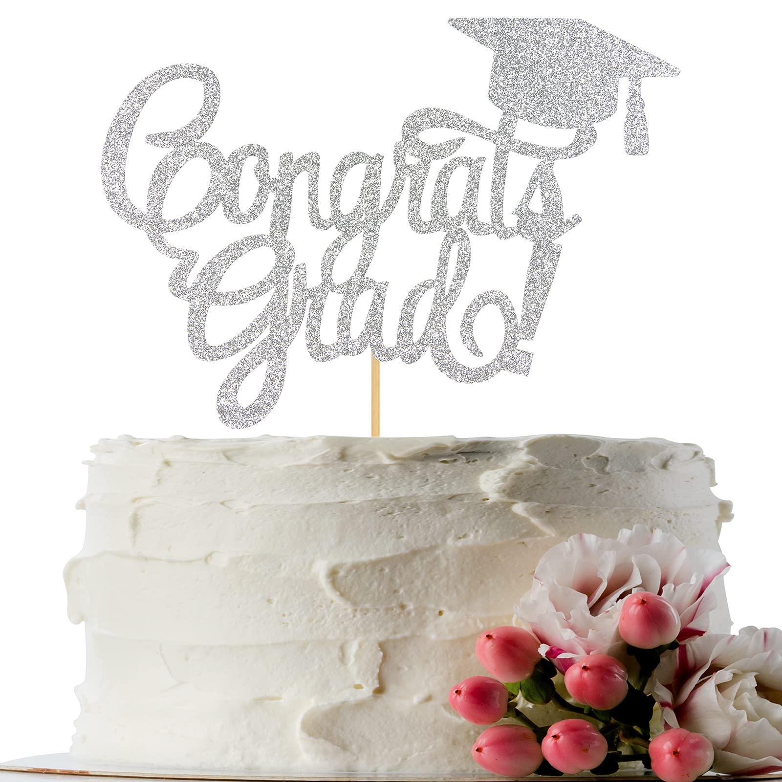 Snapklik.com : Congrats Grad Cake Topper - Silver Glitter Mastered It ...