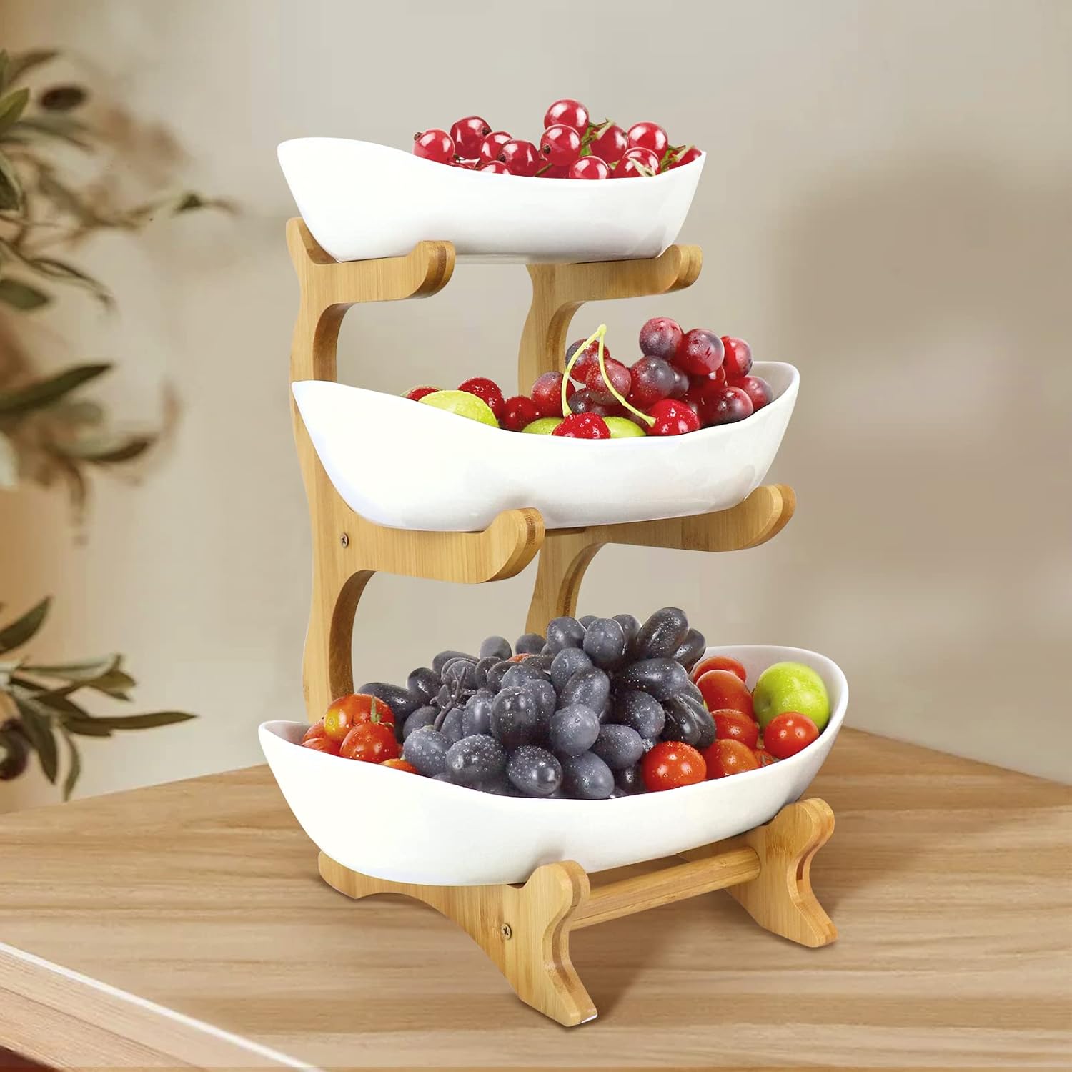 Ozonlife Corbeille a Fruit 3 Etages en Céramique, Corbeilles à Fruits ...