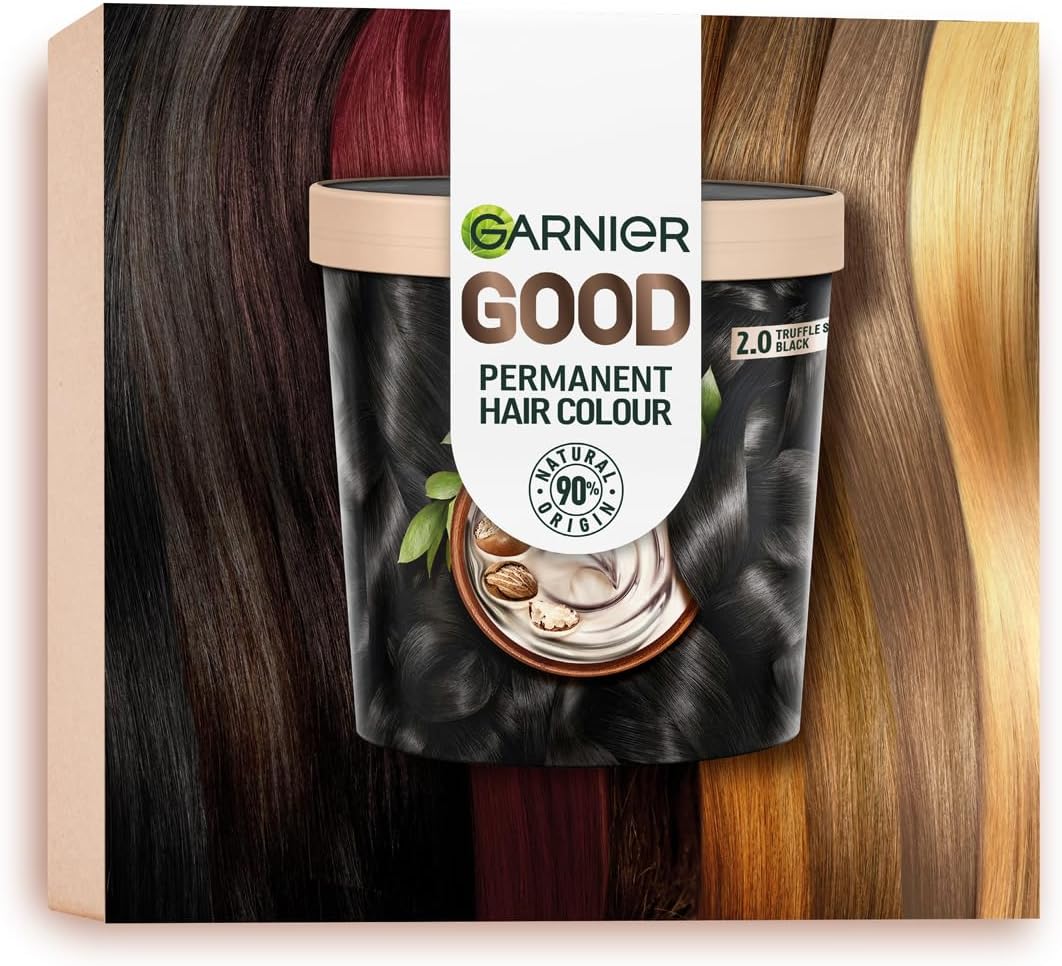 Garnier Good Permanent Hair Dye Premium Starter Kit, 2.0 Truffle Soft ...