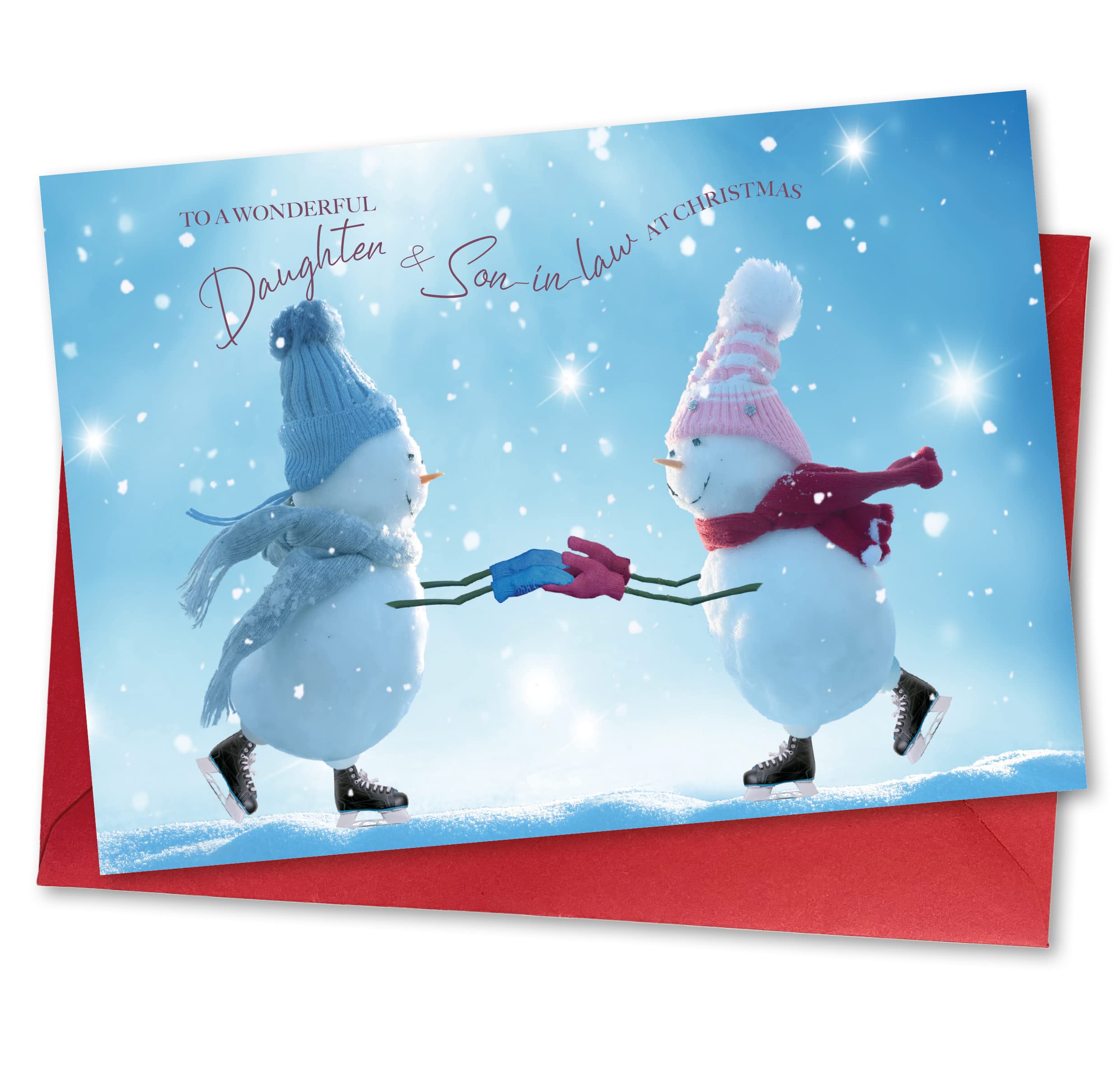 Absolutely Yours Christmas Card for Daughter & Son in Law. Skating ...
