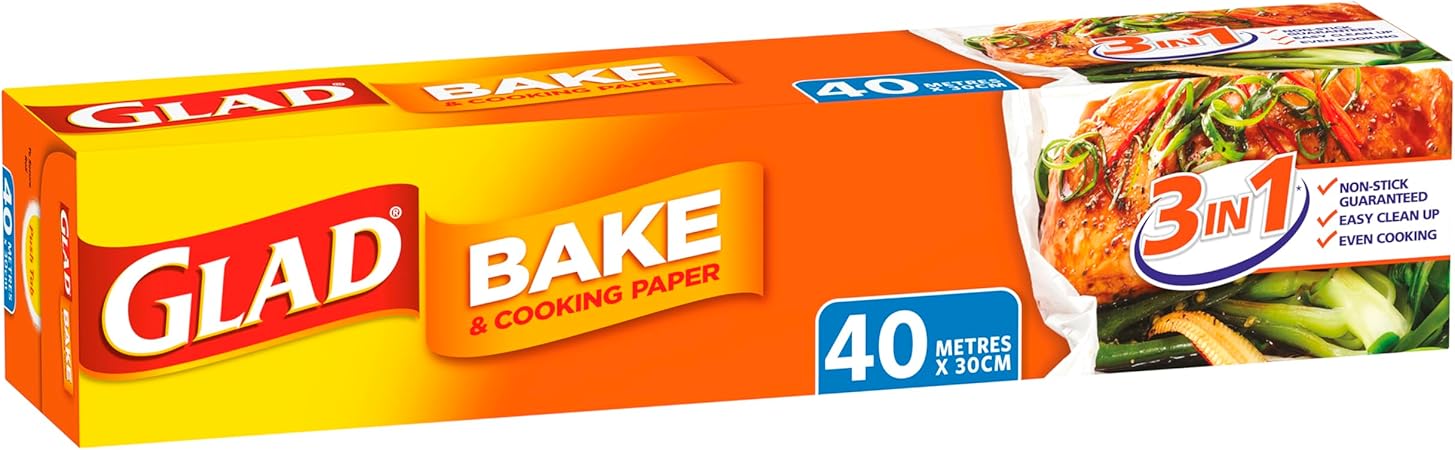 Glad Bake and Cooking Paper, 40 Metre Non-Stick Baking Paper from Glad ...