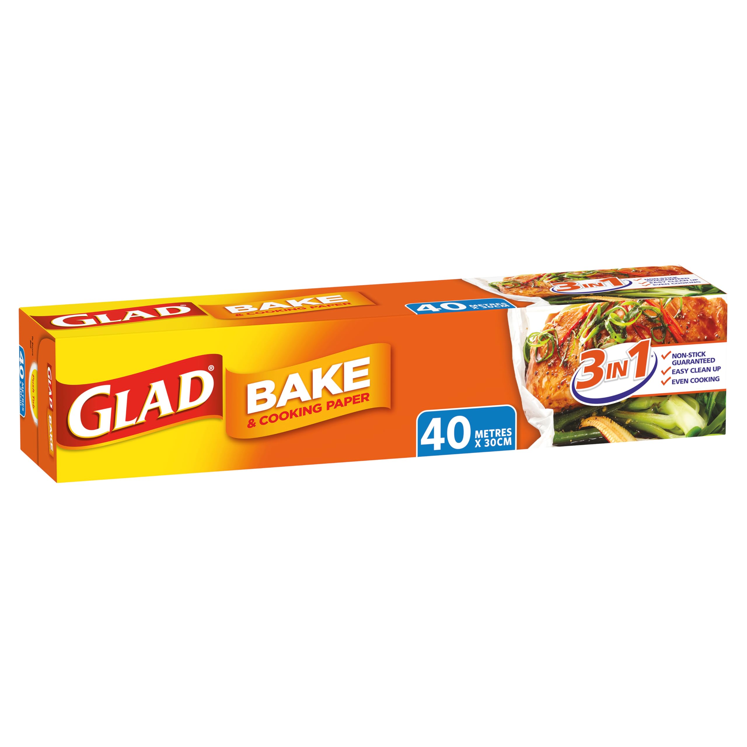 Glad Bake and Cooking Paper, 40 Metre Non-Stick Baking Paper from Glad ...
