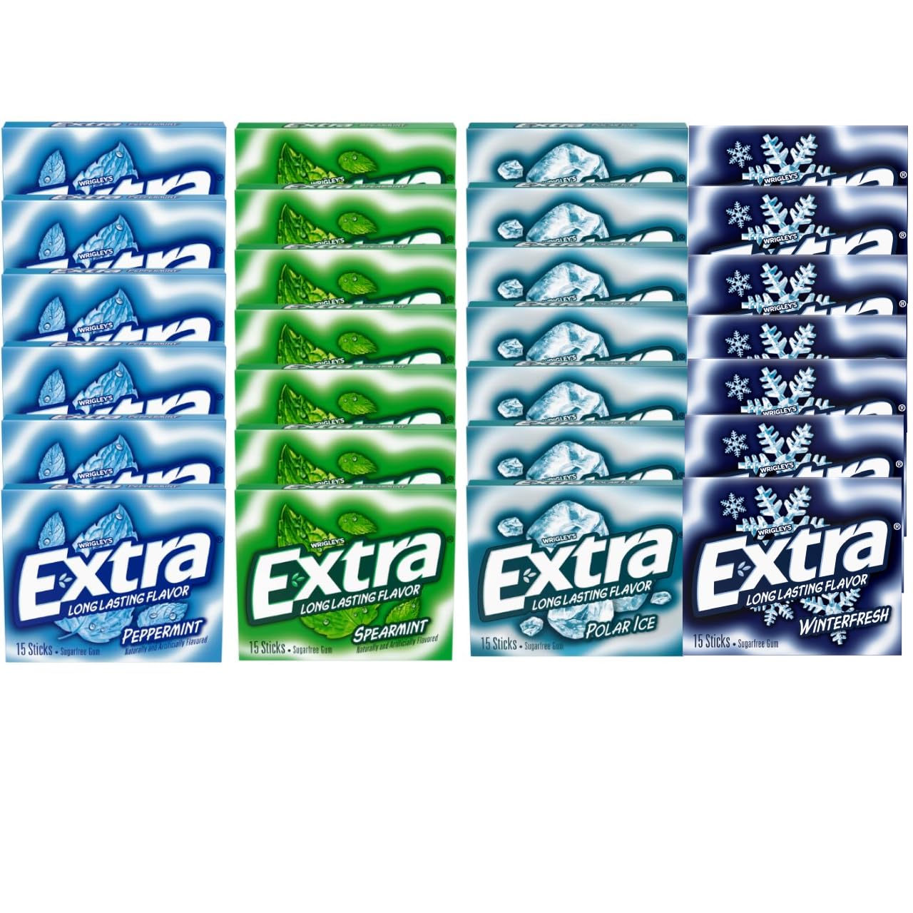 Amazon.com : Extra Mint Sugar-Free Chewing Gum Polar Ice, Spearmint ...