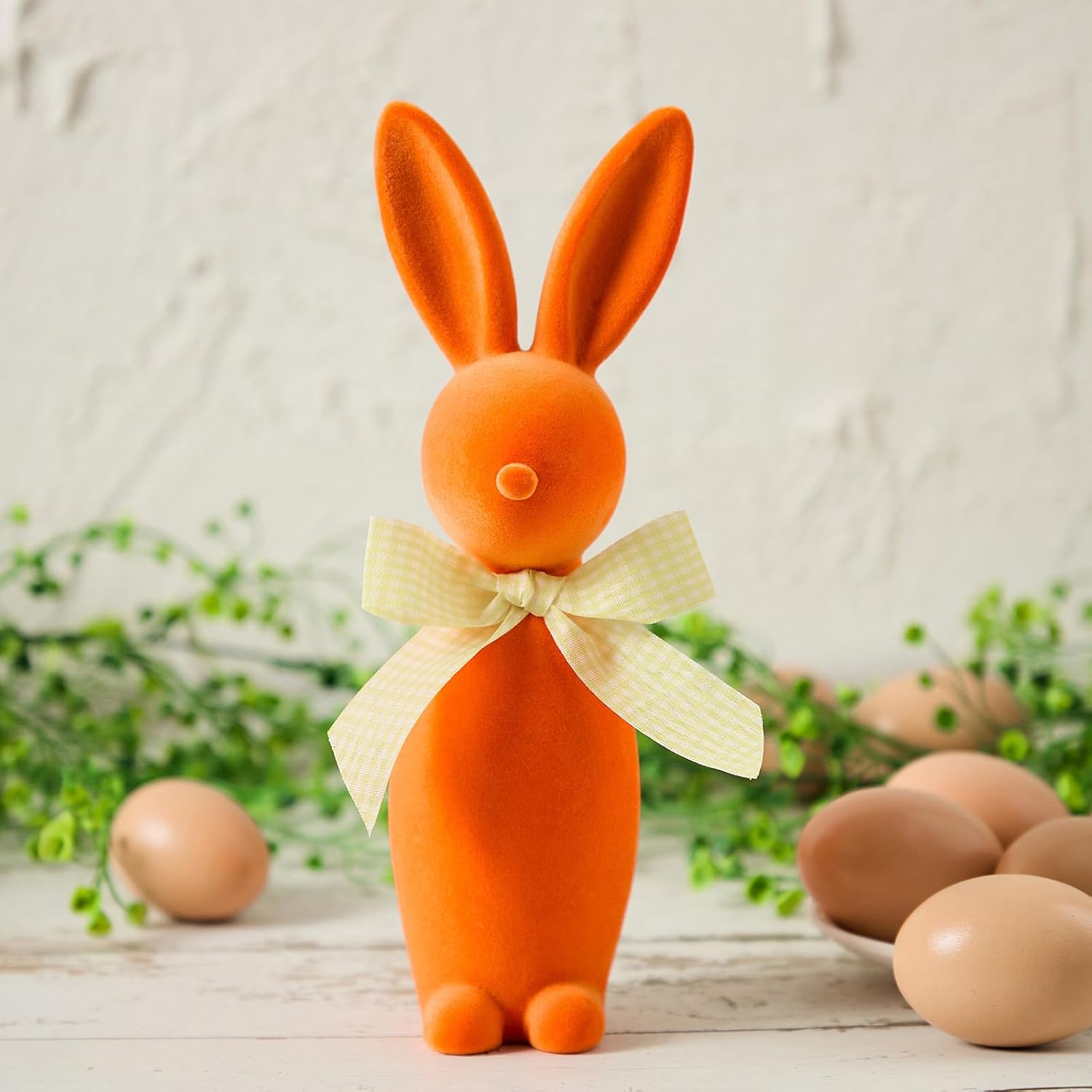 Amazon.com: Flocked Bunny Figurines Pink Flocking Bunny Tabletop ...