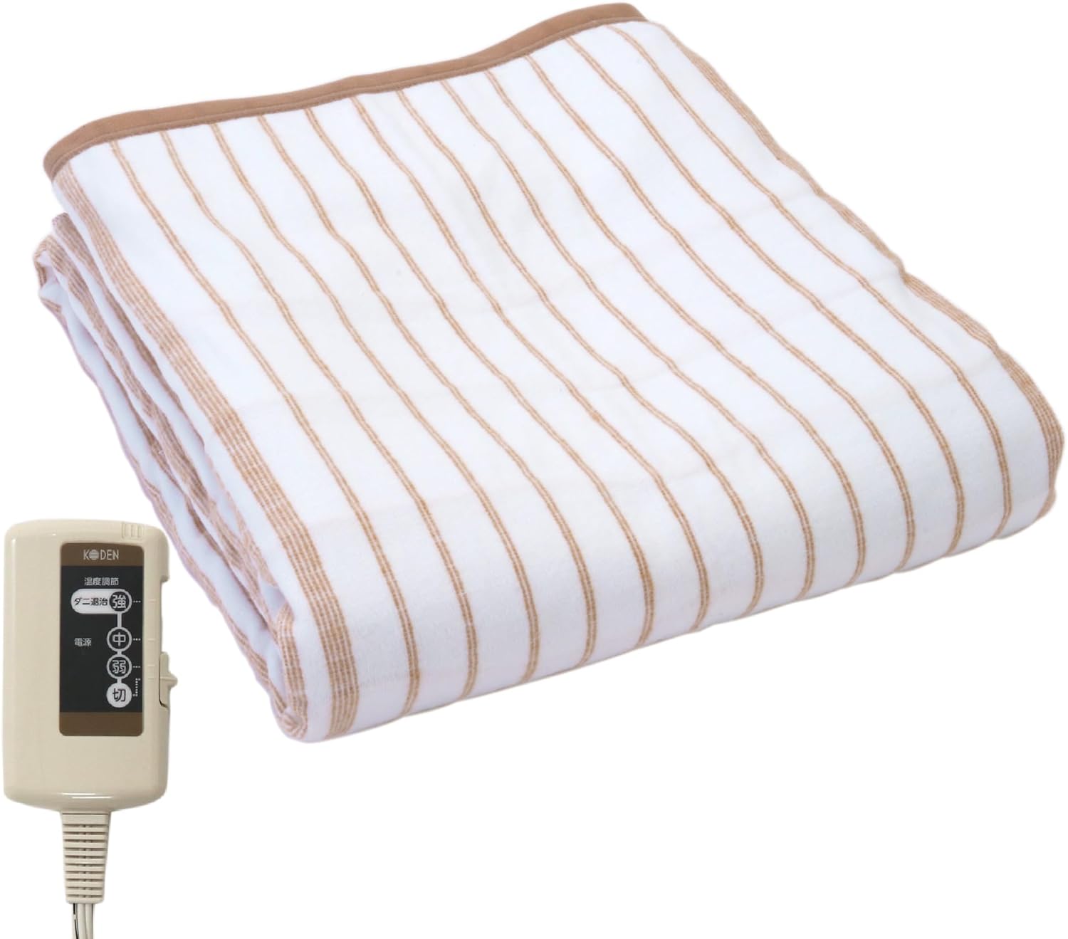 Amazon.co.jp : 広電(KODEN) 電気毛布 掛け敷き 188×130cm ブラウン 洗える スライド温度調節 ダニ退治 VWK801H-BYK : ホーム＆キッチン