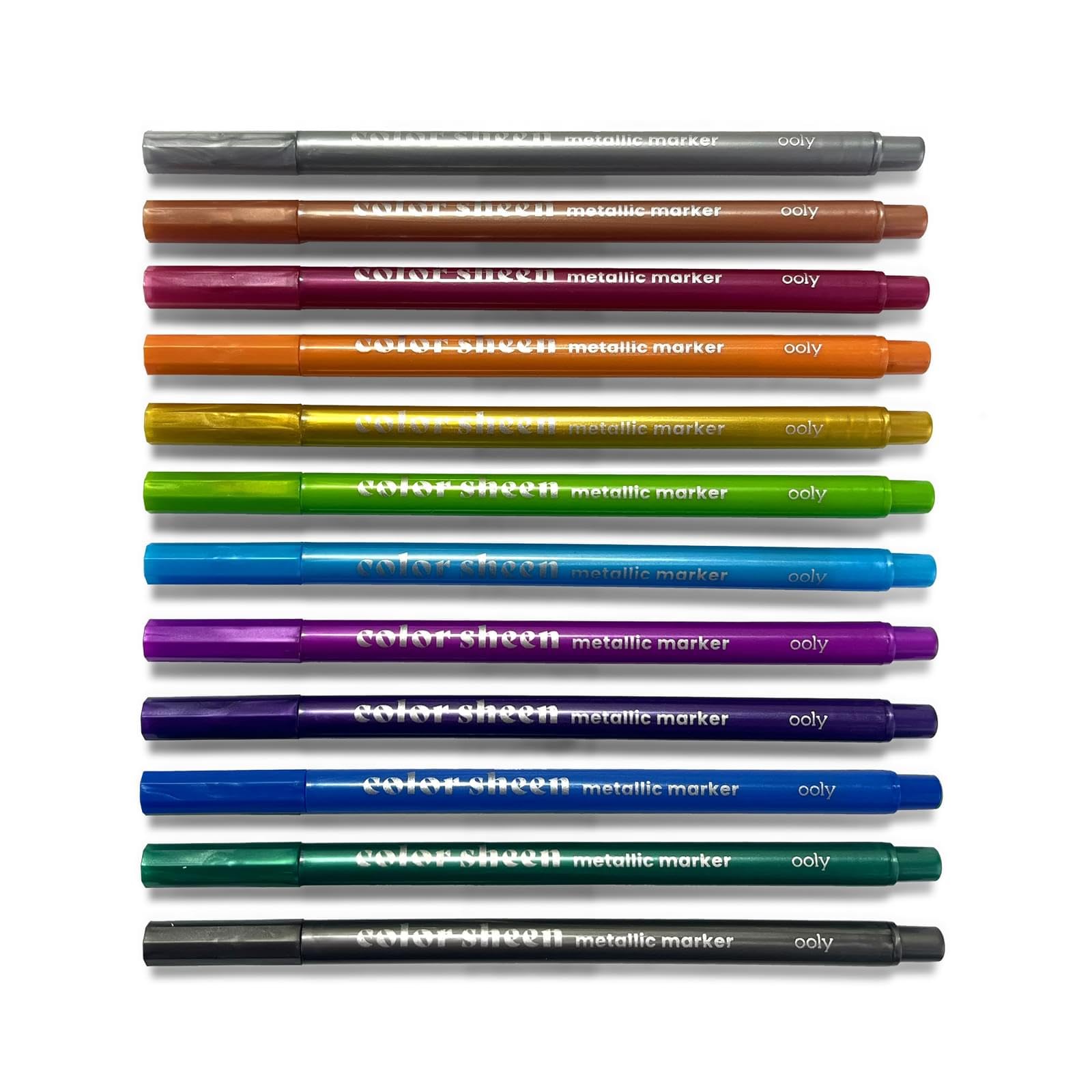 Snapklik.com : Metallic Colored Felt Tip Markers Set Of 12, Unique ...