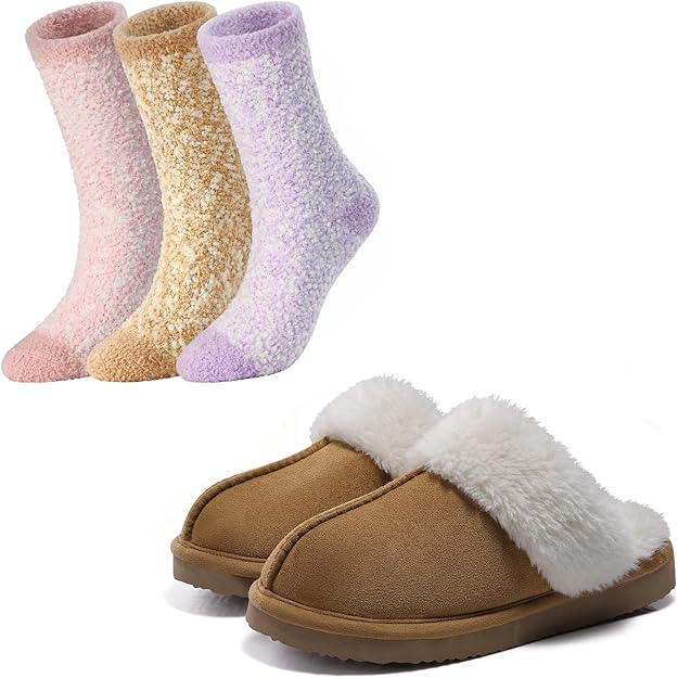 Amazon.com: Litfun Women's Fuzzy Memory Foam Slippers(Size 8-8.5 ...