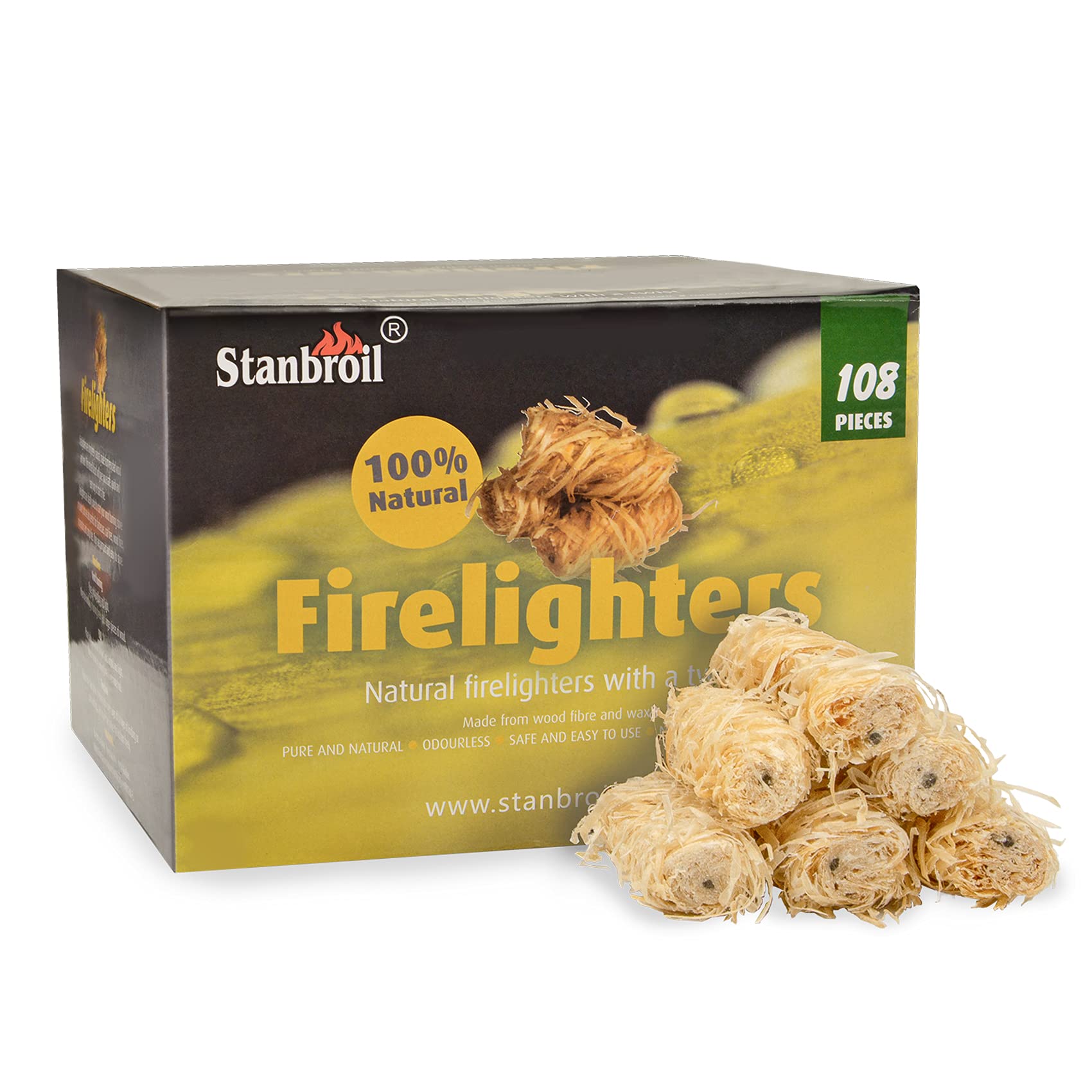Snapklik.com : 108 Pcs Fire Starters, Natural Charcoal Fire Starters ...