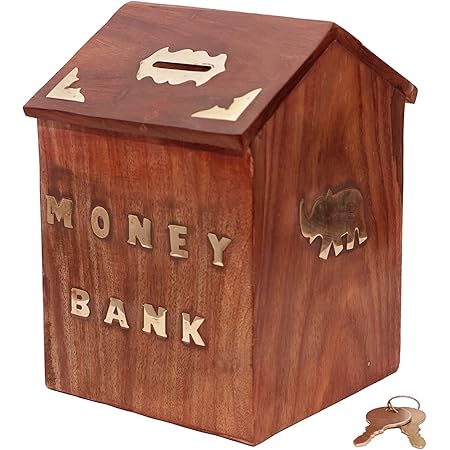 SHAPAR GOODS Big Size Money Bank With Lock/Sheesham Wood/Size Large ...