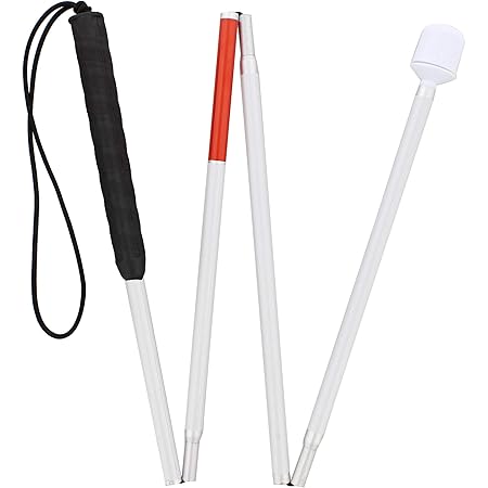 Amazon.com: Aluminum Mobility Folding White Cane for Vision Impaired ...