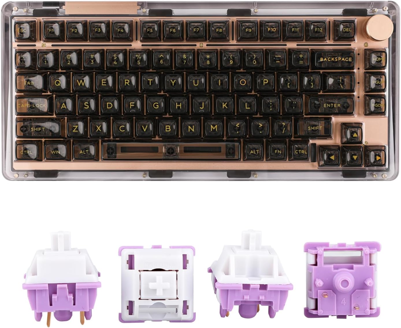 Amazon.com: KiiBoom Phantom 81 V2 Crystal Gasket Mechanical Keyboard ...