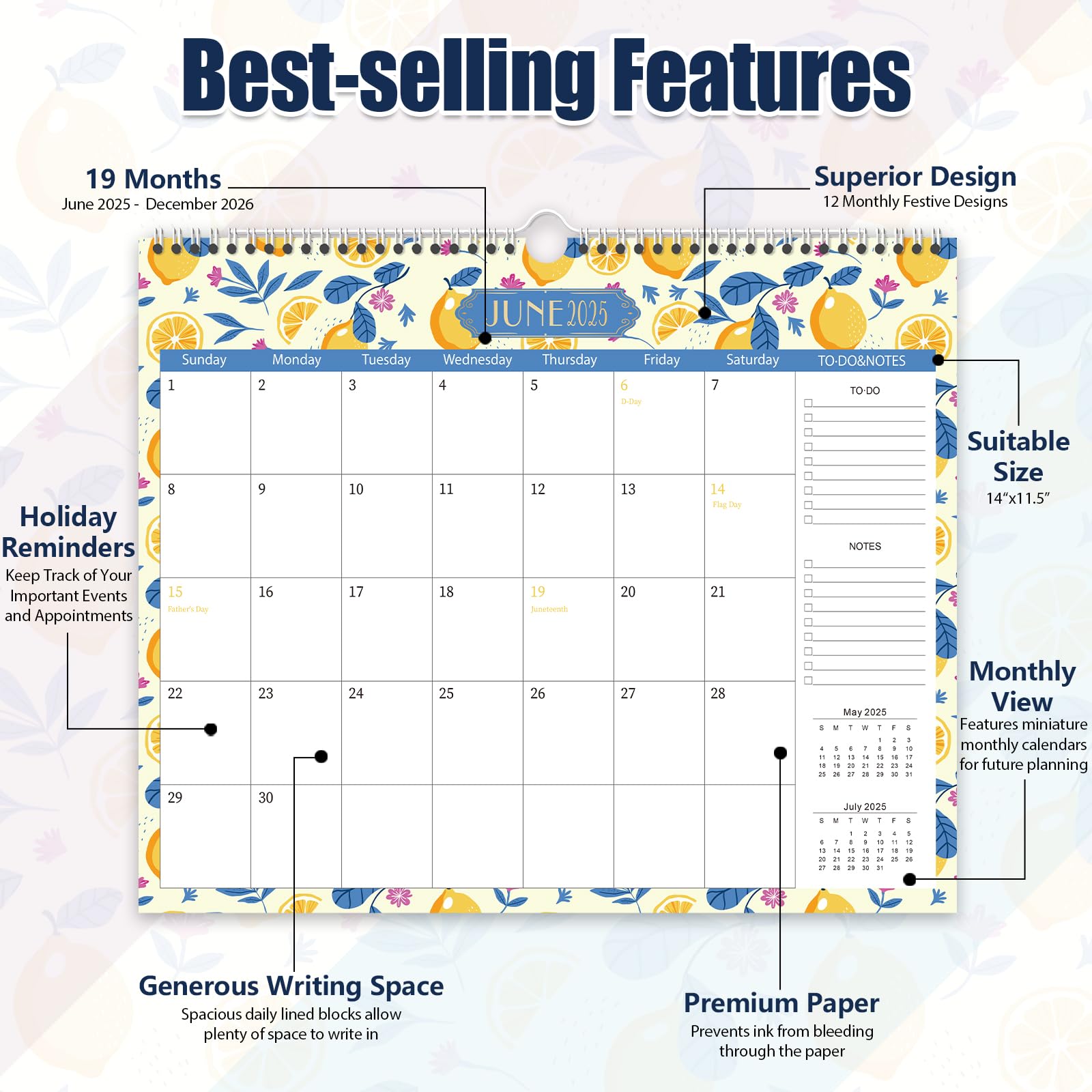 Snapklik.com : GuassLee Wall Calendar 2025-2026, School Year Calendar ...