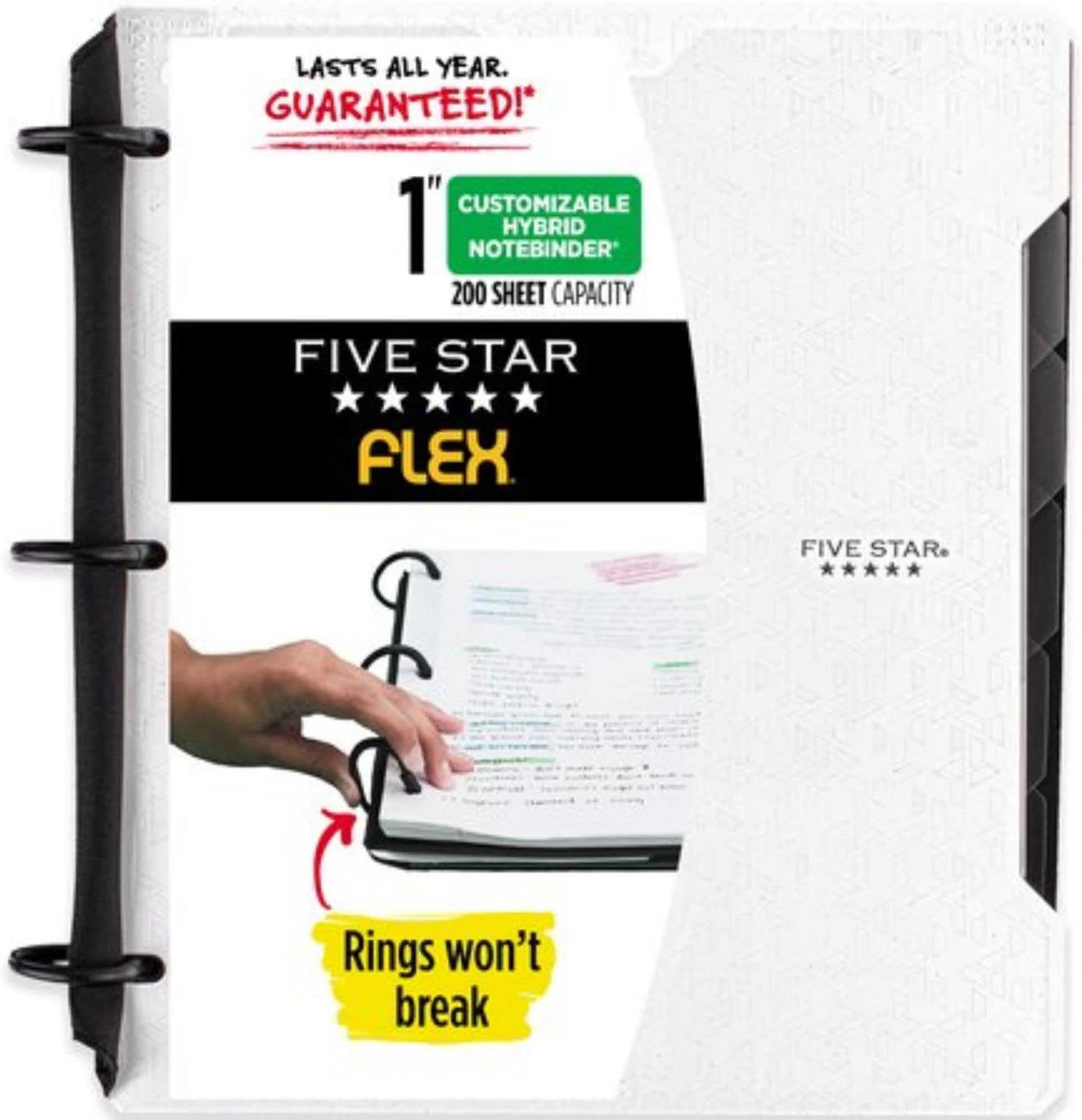 Amazon.com : Five Star Flex Hybrid NoteBinder, 1 Inch Binder with Tabs ...