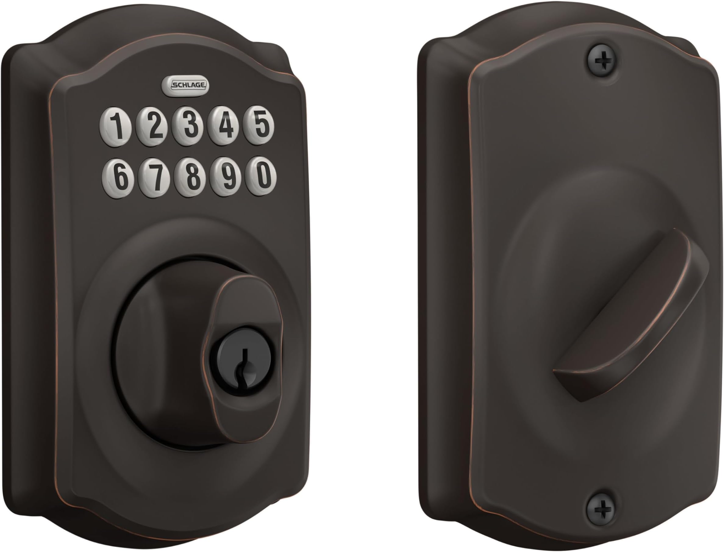 Schlage BE375 CEN 619 Touch Century Deadbolt, Electronic Keyless Entry ...