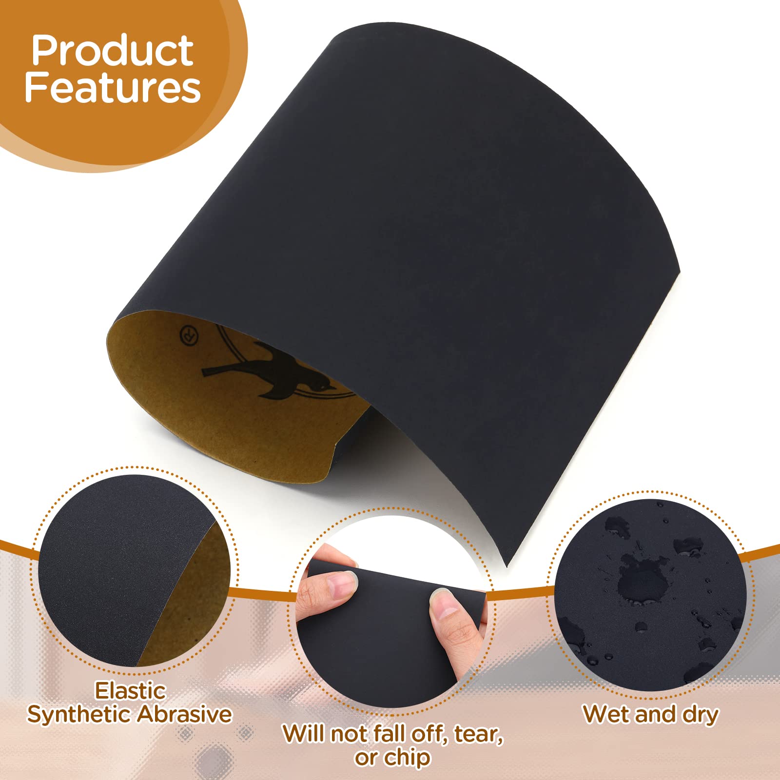 PROUSKY 12 Pieces Wet and Dry Sandpaper, Assortment 600 800 1000 1200 ...