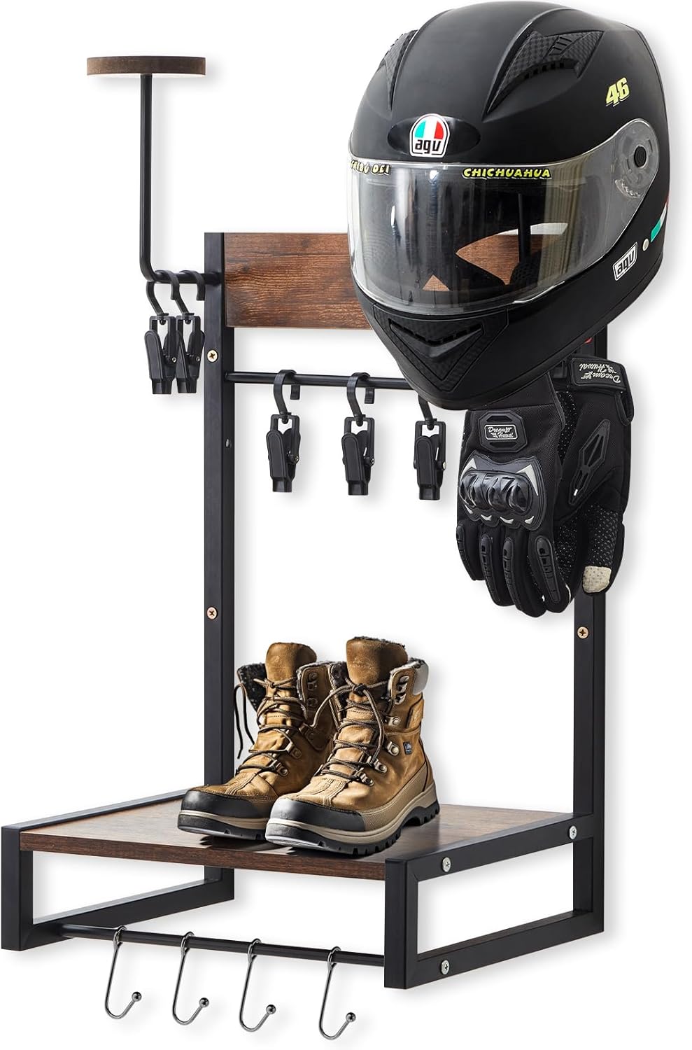 Amazon.com: Yousoontic Motorcycle Helmet Holder Wall Mounted Helmet ...