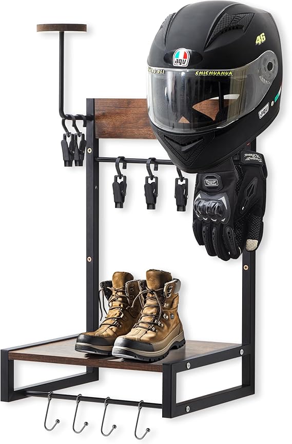 Amazon.com: Yousoontic Motorcycle Helmet Holder Wall Mounted Helmet ...