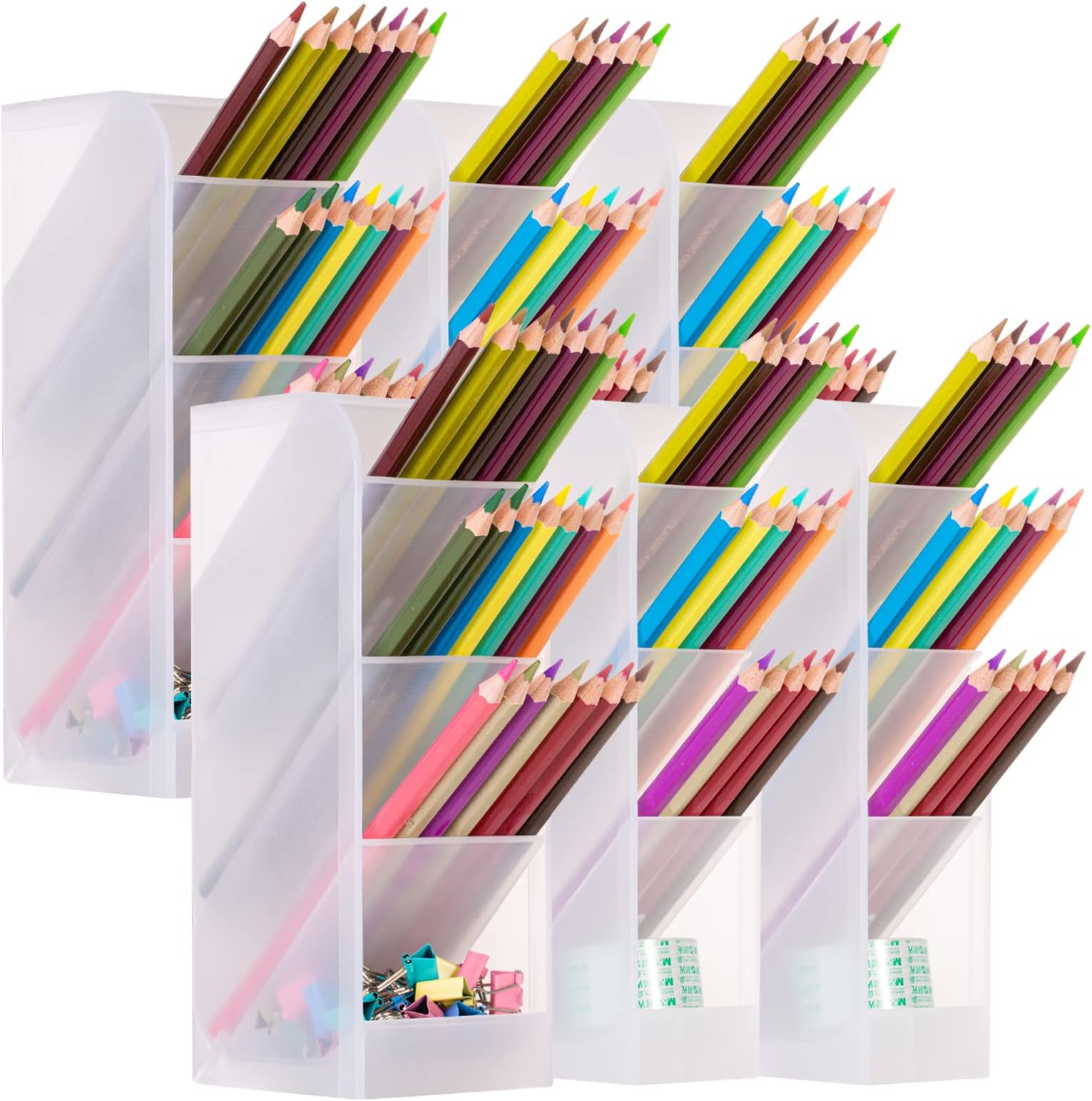 Amazon.com : 6 Pieces Pen Pencil Organizer for Desktop, Pencil Holder ...