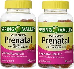 Amazon.com: Spring Valley Adult Gummy Prenatal Multivitamin with DHA ...