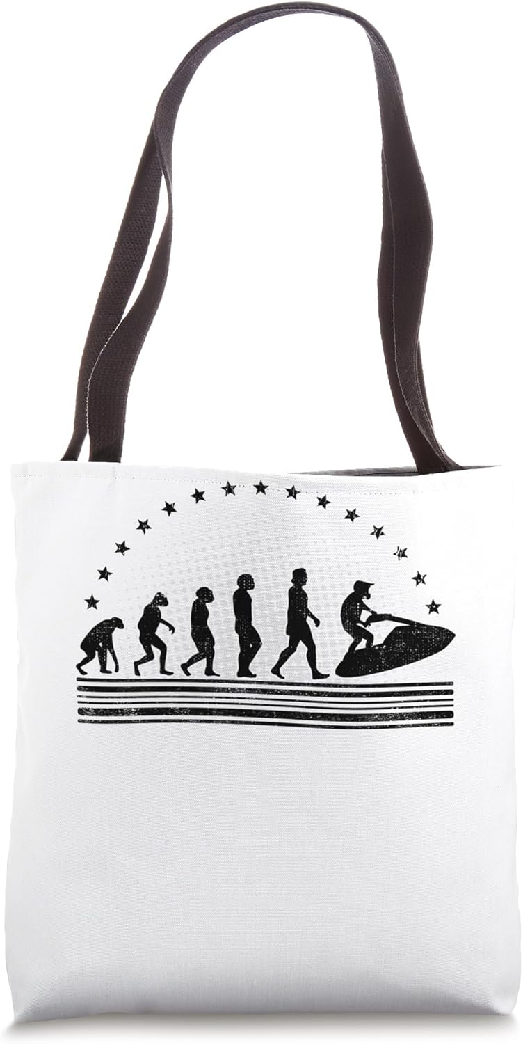 Amazon.com: The Jet Ski Evolution Retro Motor Boat Men Jet Ski Tote Bag ...