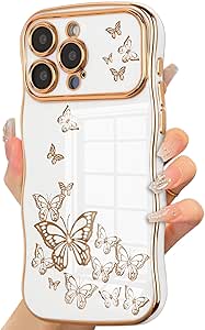 Amazon.com: ZTOFERA for iPhone 16 Pro Case for Girl Women, Cute Curly Wave Frame with Luxury ...
